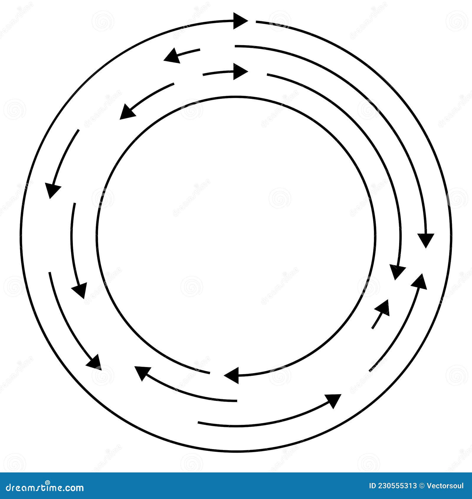 Circular, Circle Arrows in Reverse, Opposite Direction Stock Vector ...