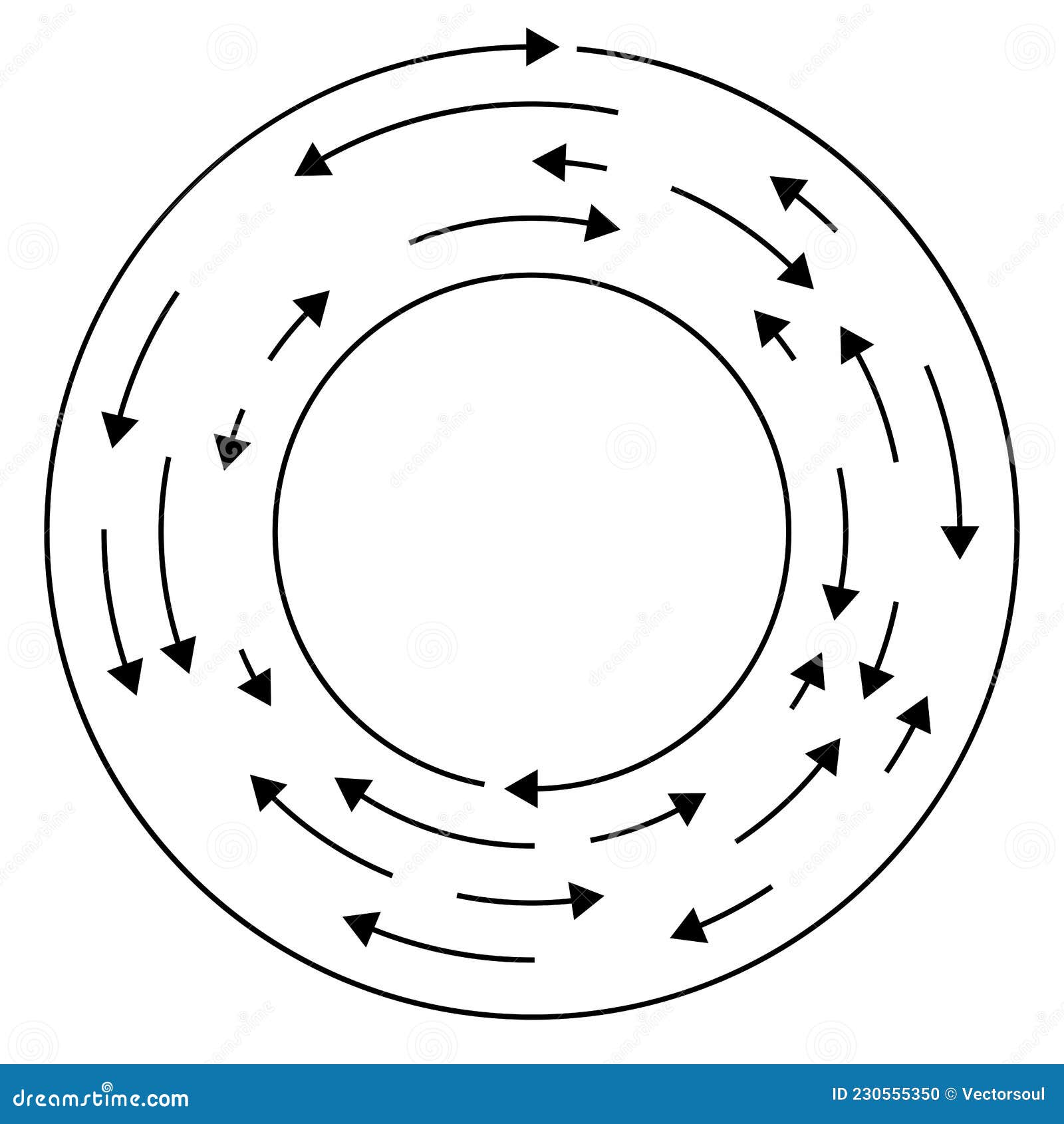 Circular, Circle Arrows in Reverse, Opposite Direction Stock Vector ...