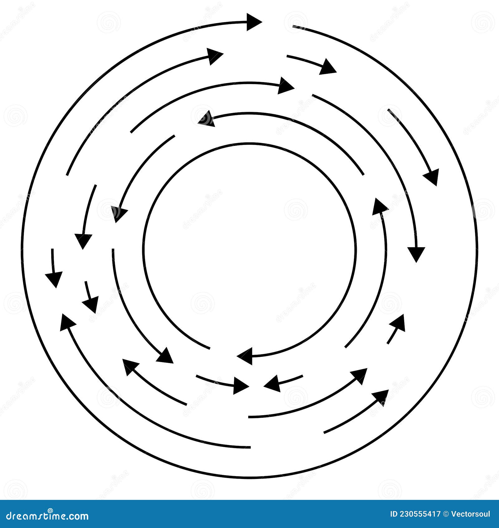 Circular, Circle Arrows in Reverse, Opposite Direction Stock Vector ...