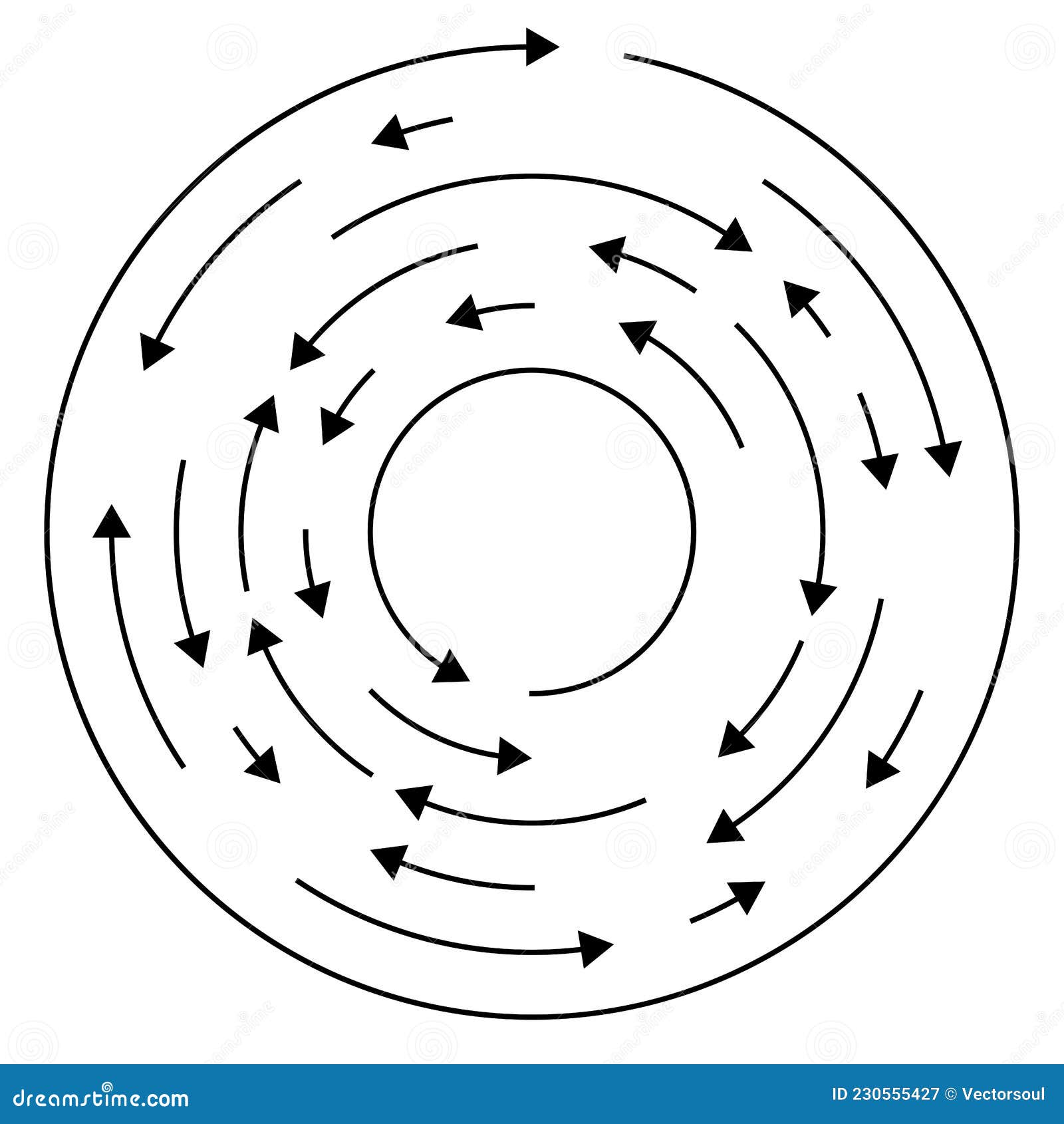 Circular, Circle Arrows in Reverse, Opposite Direction Stock Vector ...