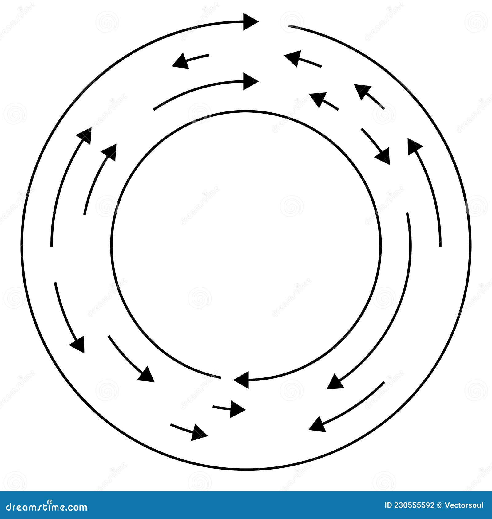 Circular, Circle Arrows in Reverse, Opposite Direction Stock Vector ...