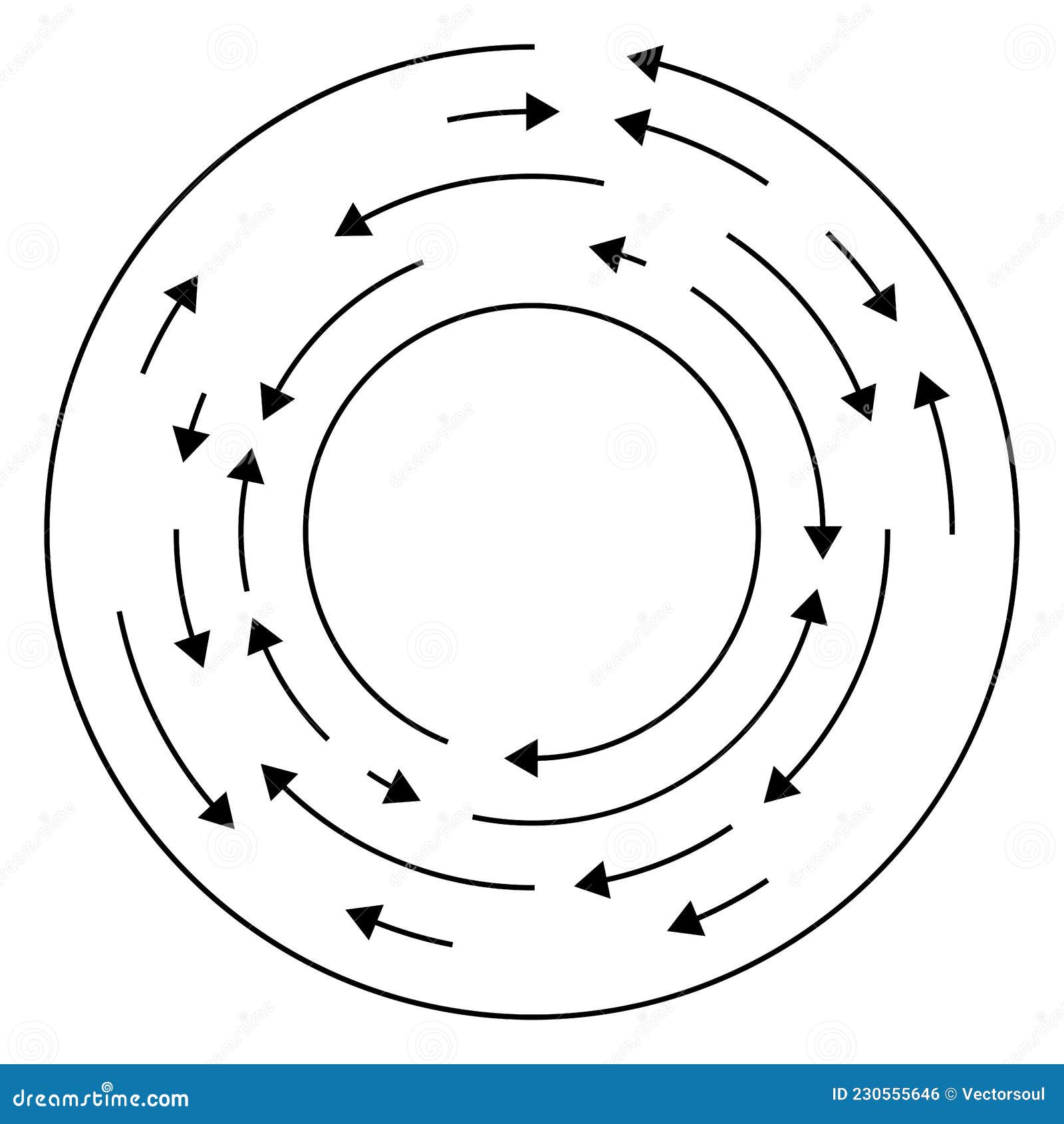 Circular, Circle Arrows in Reverse, Opposite Direction Stock Vector ...