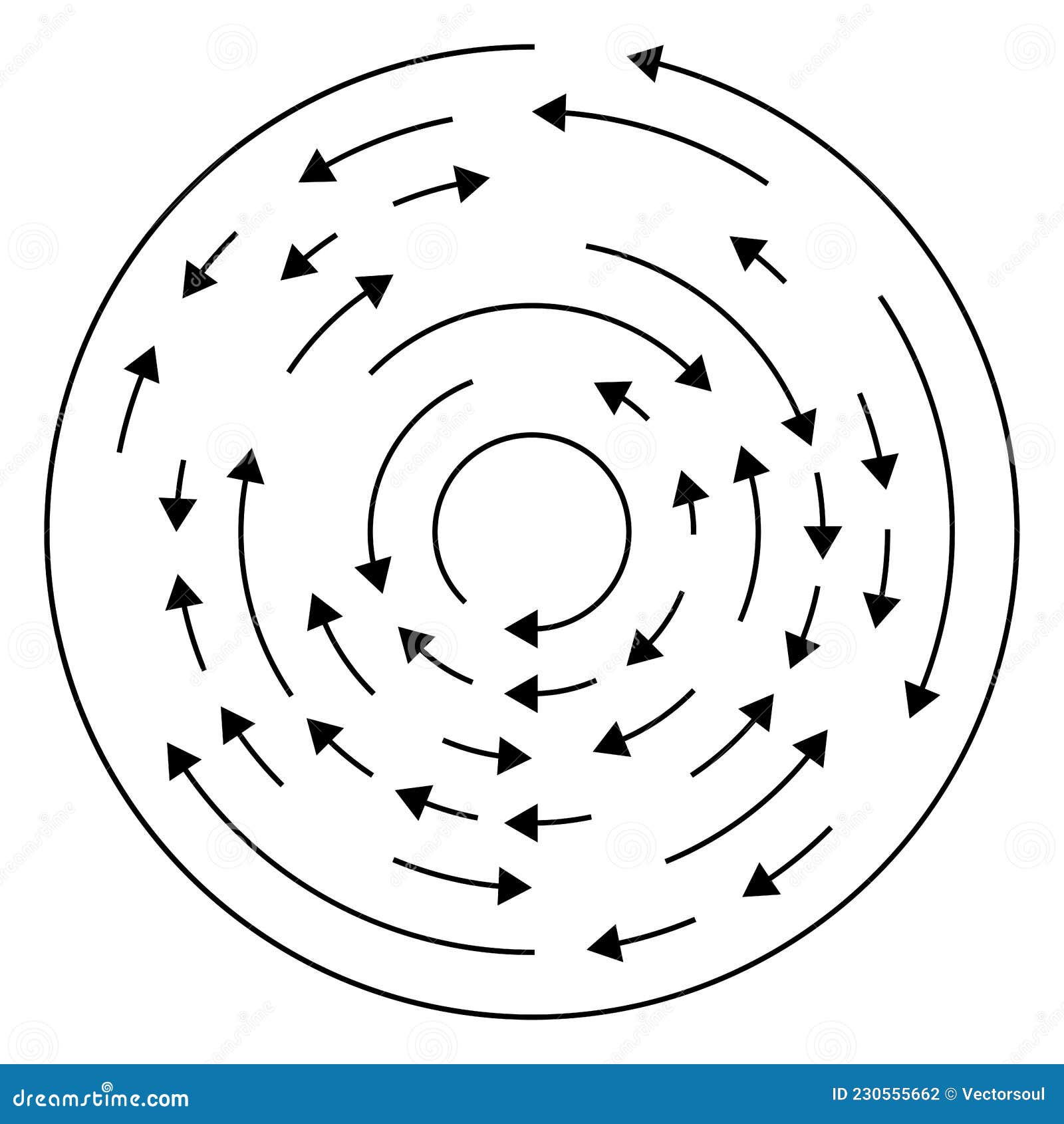 Circular, Circle Arrows in Reverse, Opposite Direction Stock Vector ...