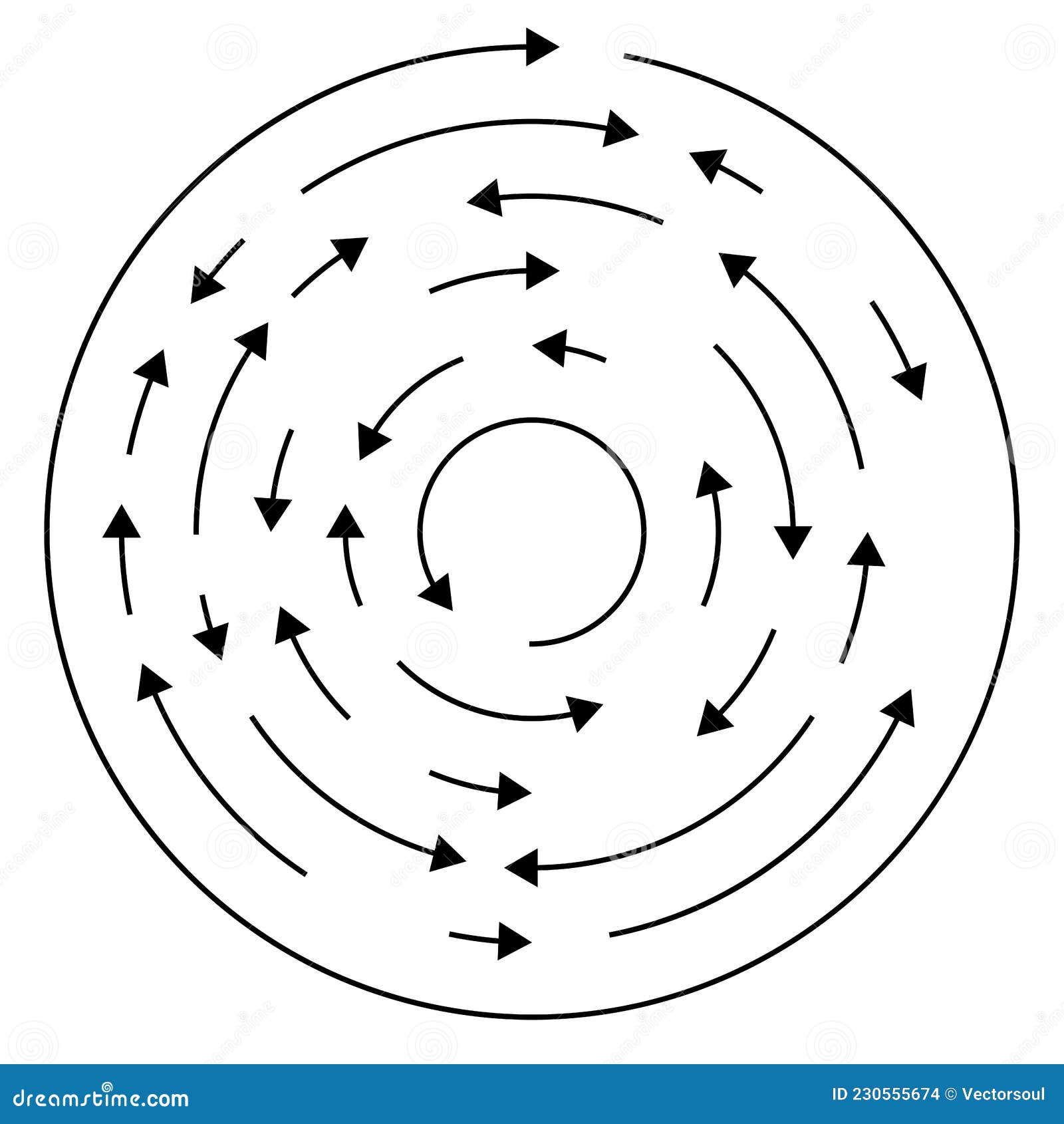 Circular, Circle Arrows in Reverse, Opposite Direction Stock Vector ...