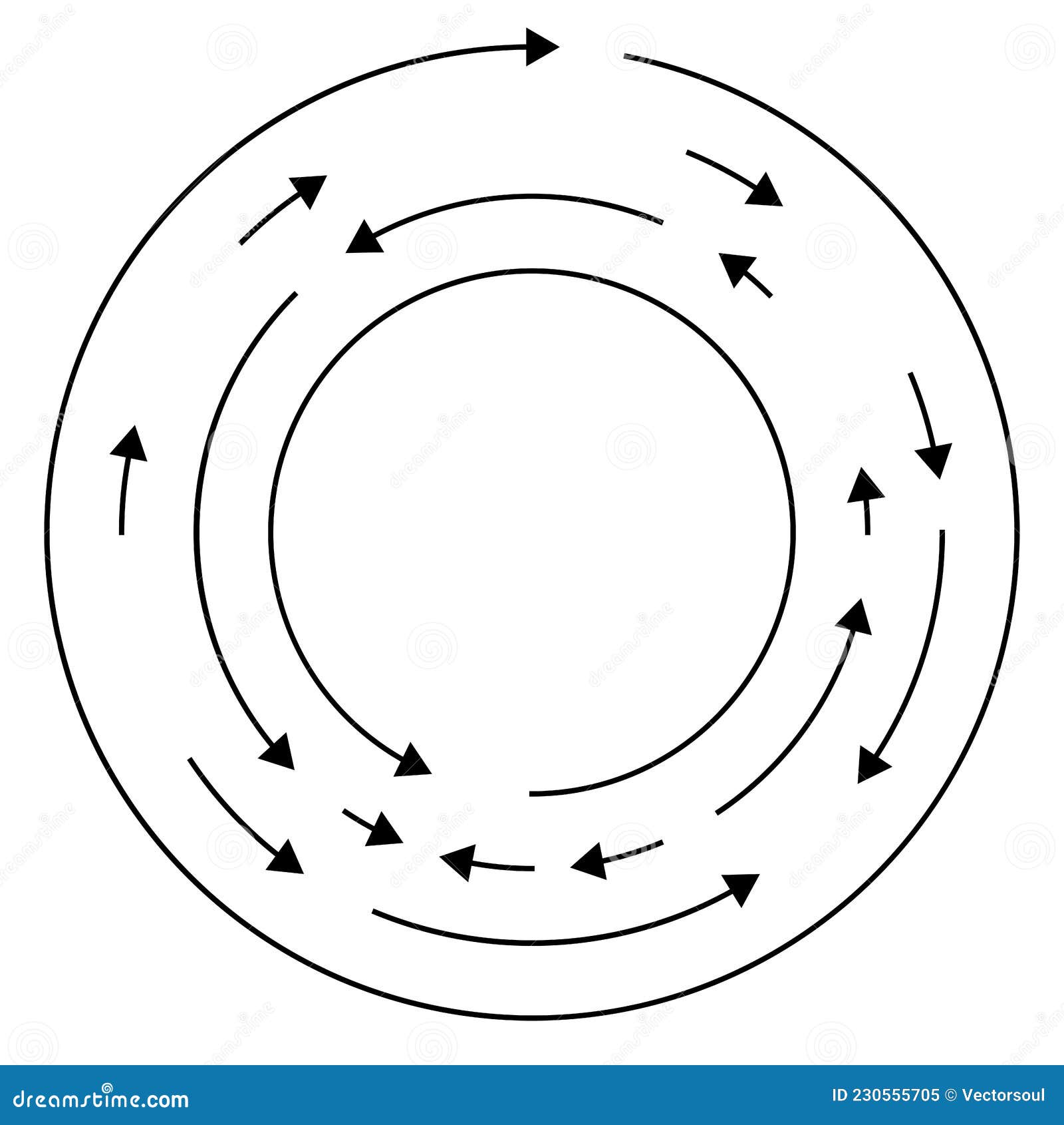 Circular, Circle Arrows in Reverse, Opposite Direction Stock Vector ...