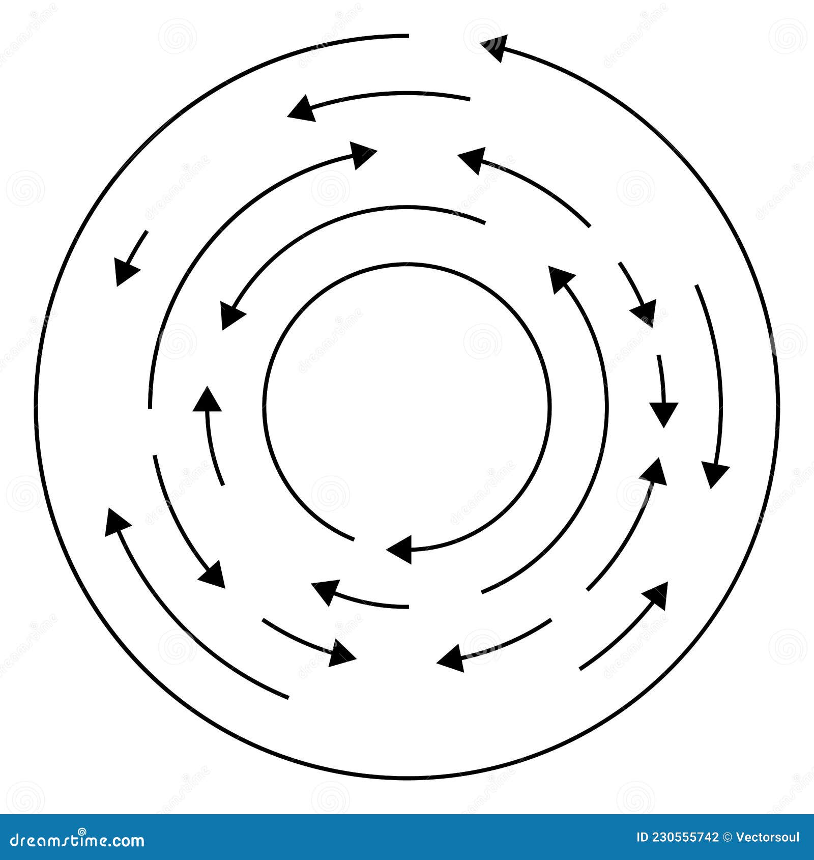 Circular, Circle Arrows in Reverse, Opposite Direction Stock Vector ...