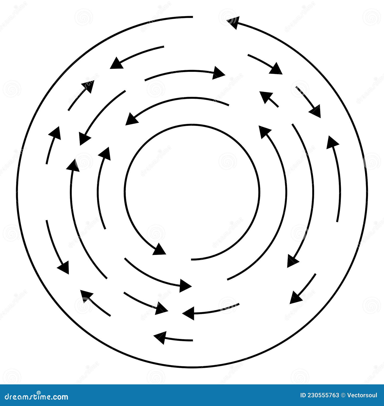 Circular, Circle Arrows in Reverse, Opposite Direction Stock Vector ...
