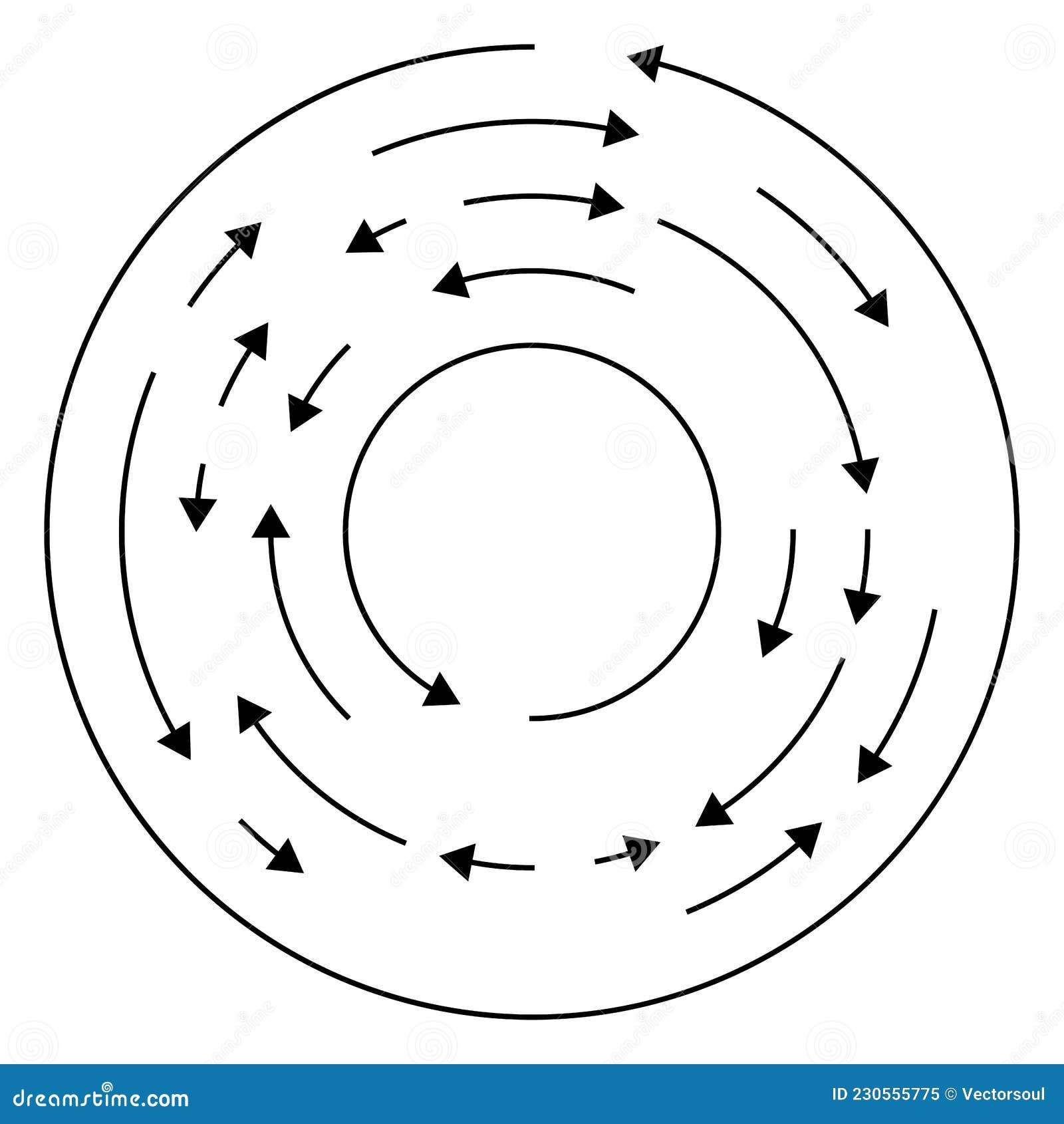 Circular, Circle Arrows in Reverse, Opposite Direction Stock Vector ...