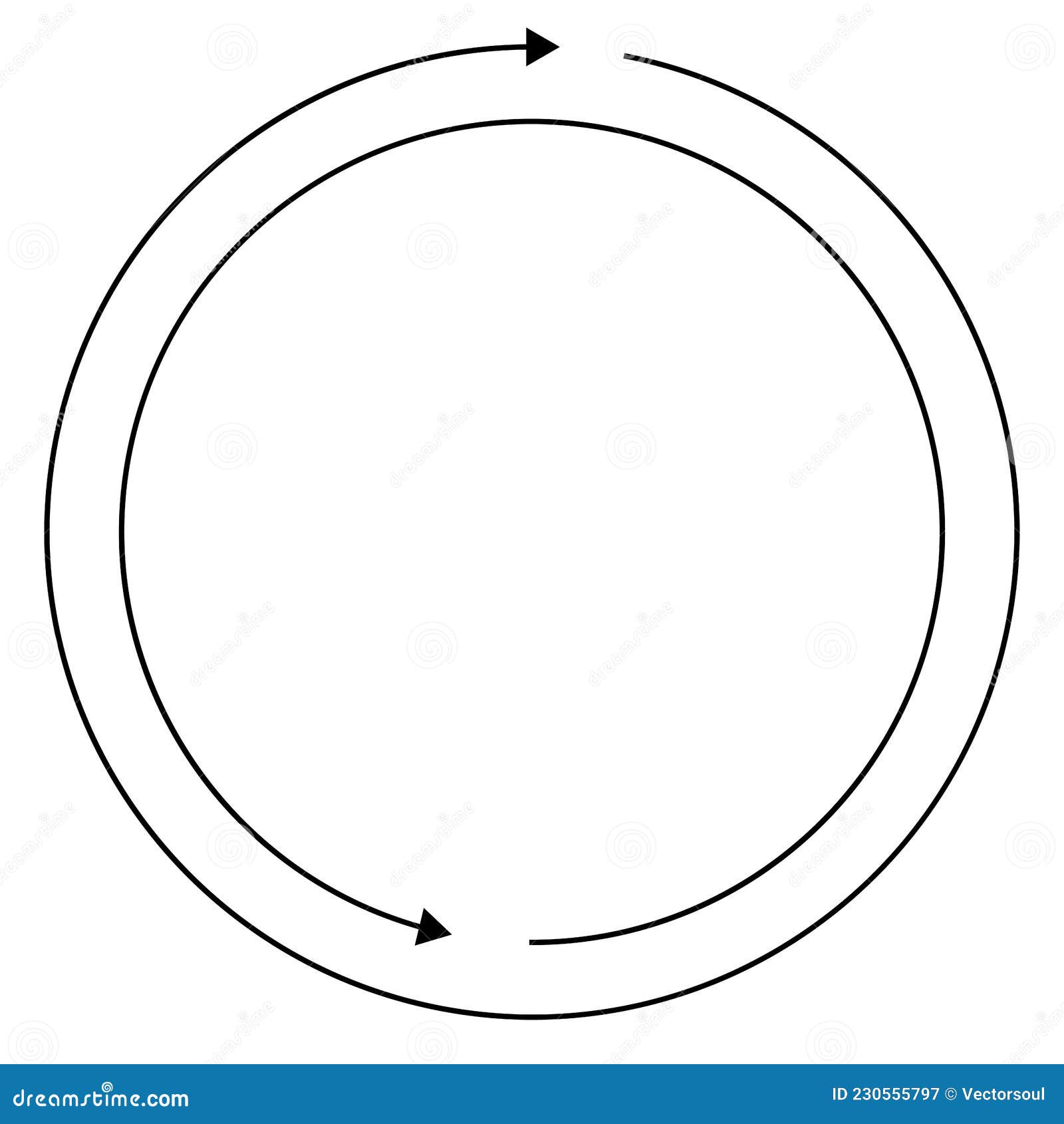 Circular, Circle Arrows in Reverse, Opposite Direction Stock Vector ...