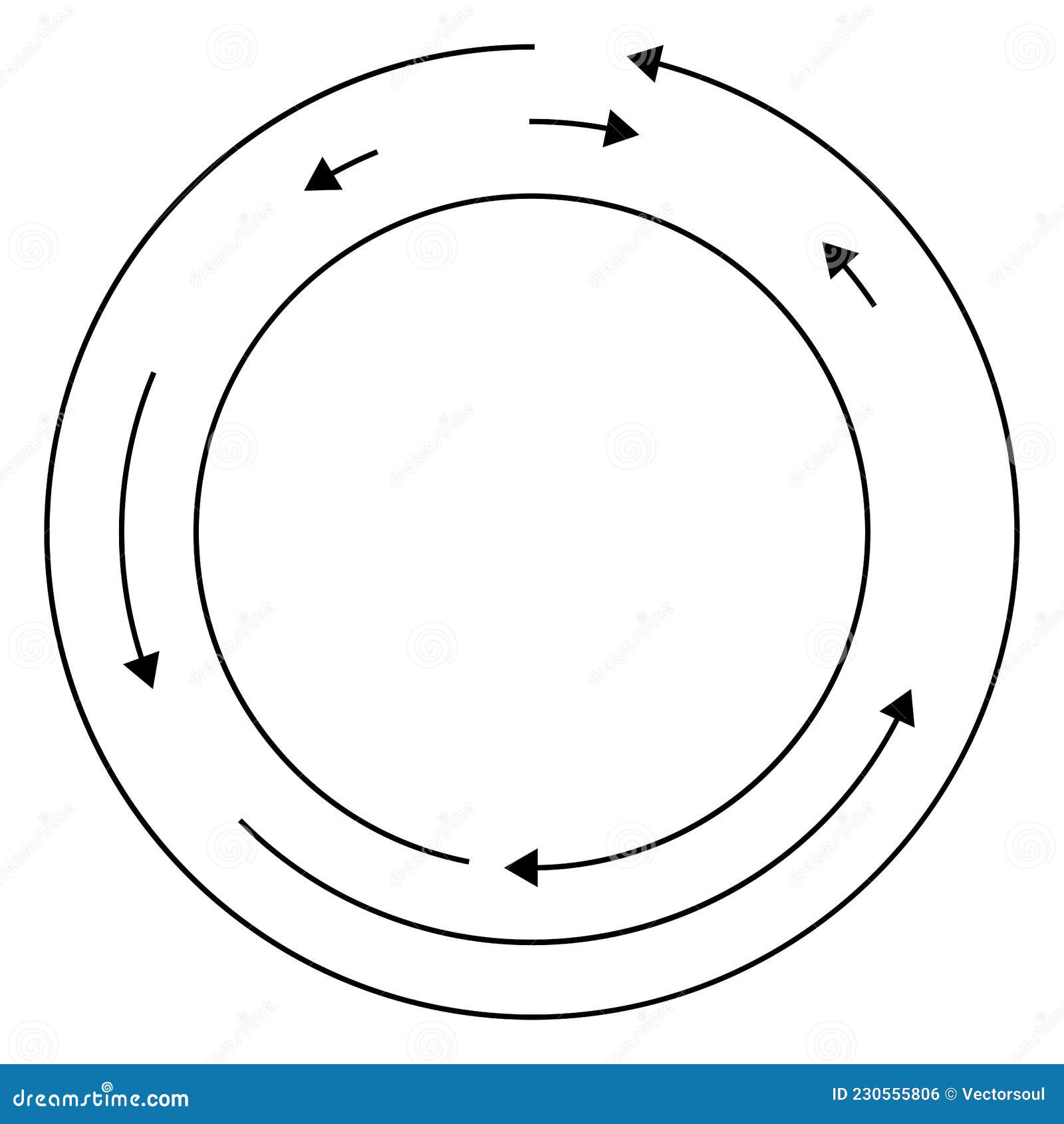 Circular, Circle Arrows in Reverse, Opposite Direction Stock Vector ...