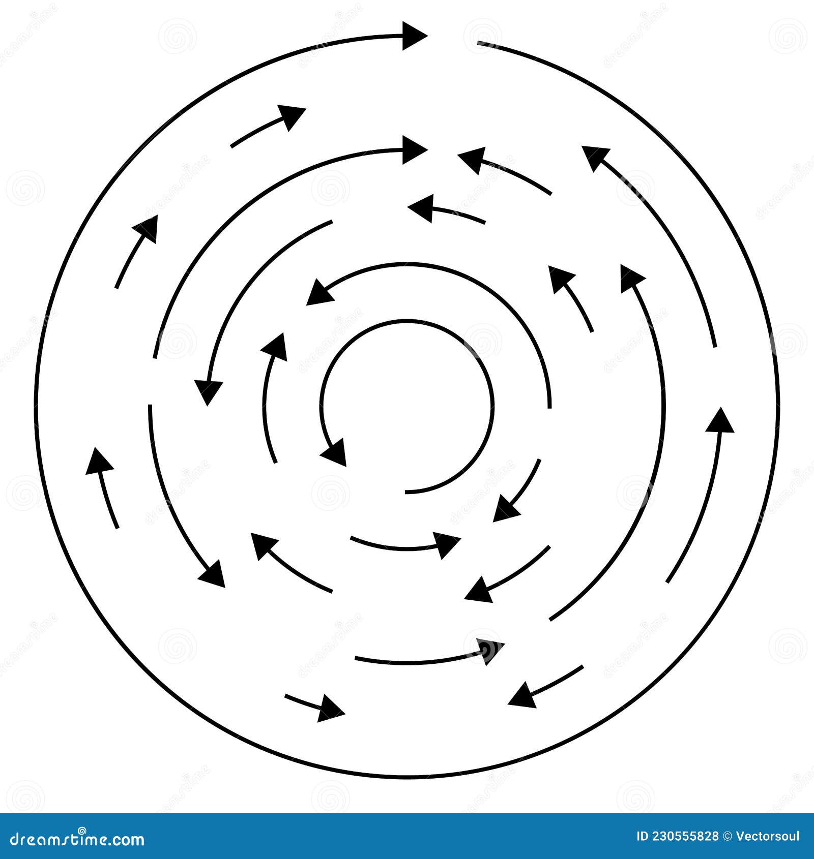 Circular, Circle Arrows in Reverse, Opposite Direction Stock Vector ...