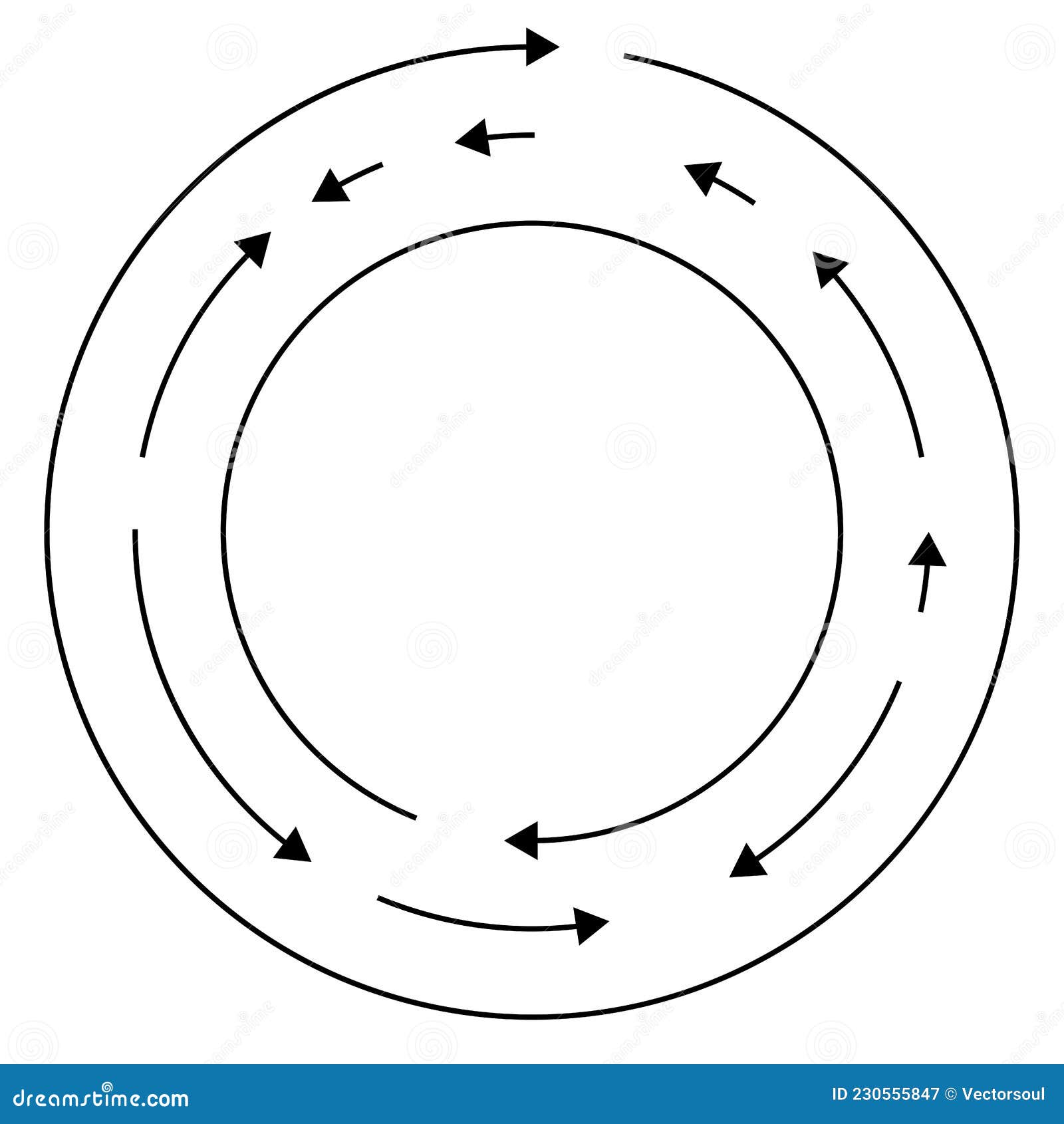 Circular, Circle Arrows in Reverse, Opposite Direction Stock Vector ...