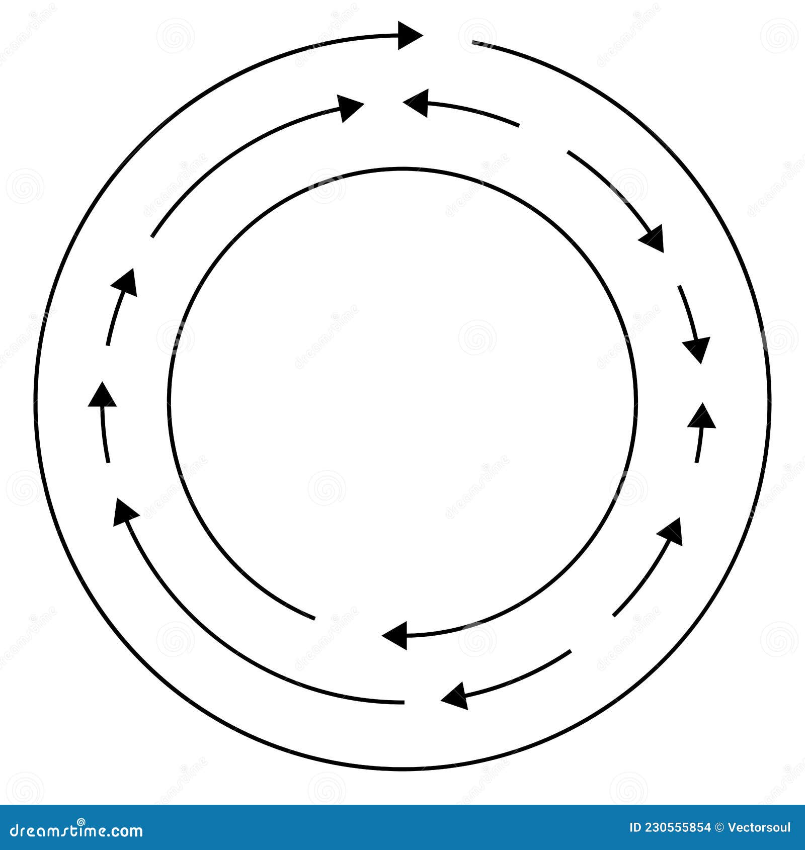 Circular, Circle Arrows in Reverse, Opposite Direction Stock Vector ...