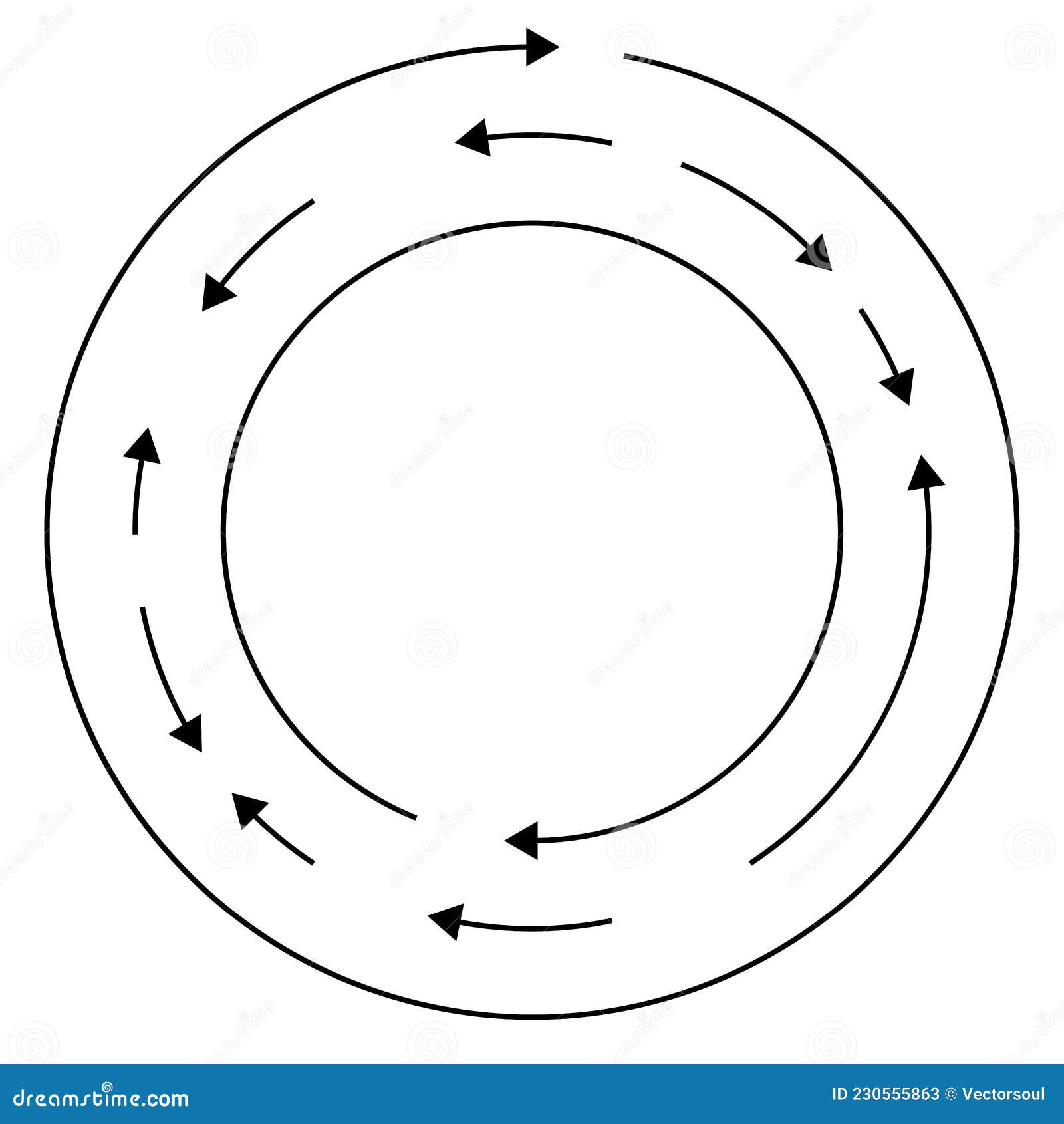Circular, Circle Arrows in Reverse, Opposite Direction Stock Vector ...