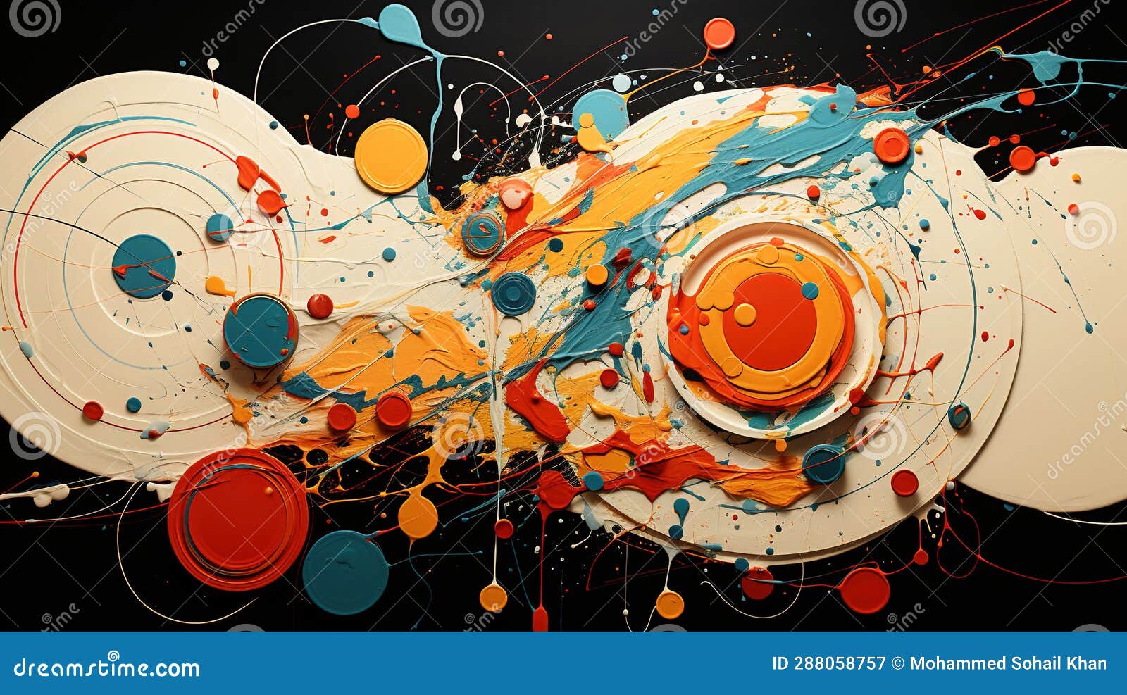 Circular Circle Frame Made with Acrylic Paint Splashes Isolated on ...