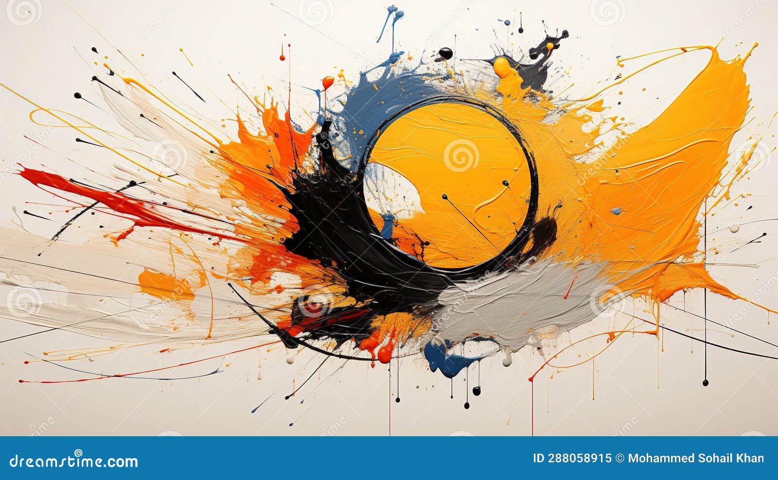 Circular Circle Frame Made with Acrylic Paint Splashes Isolated on ...