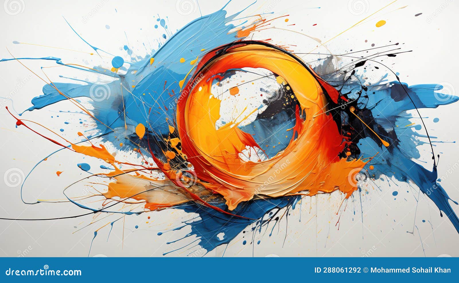 Circular Circle Frame Made with Acrylic Paint Splashes Isolated on ...