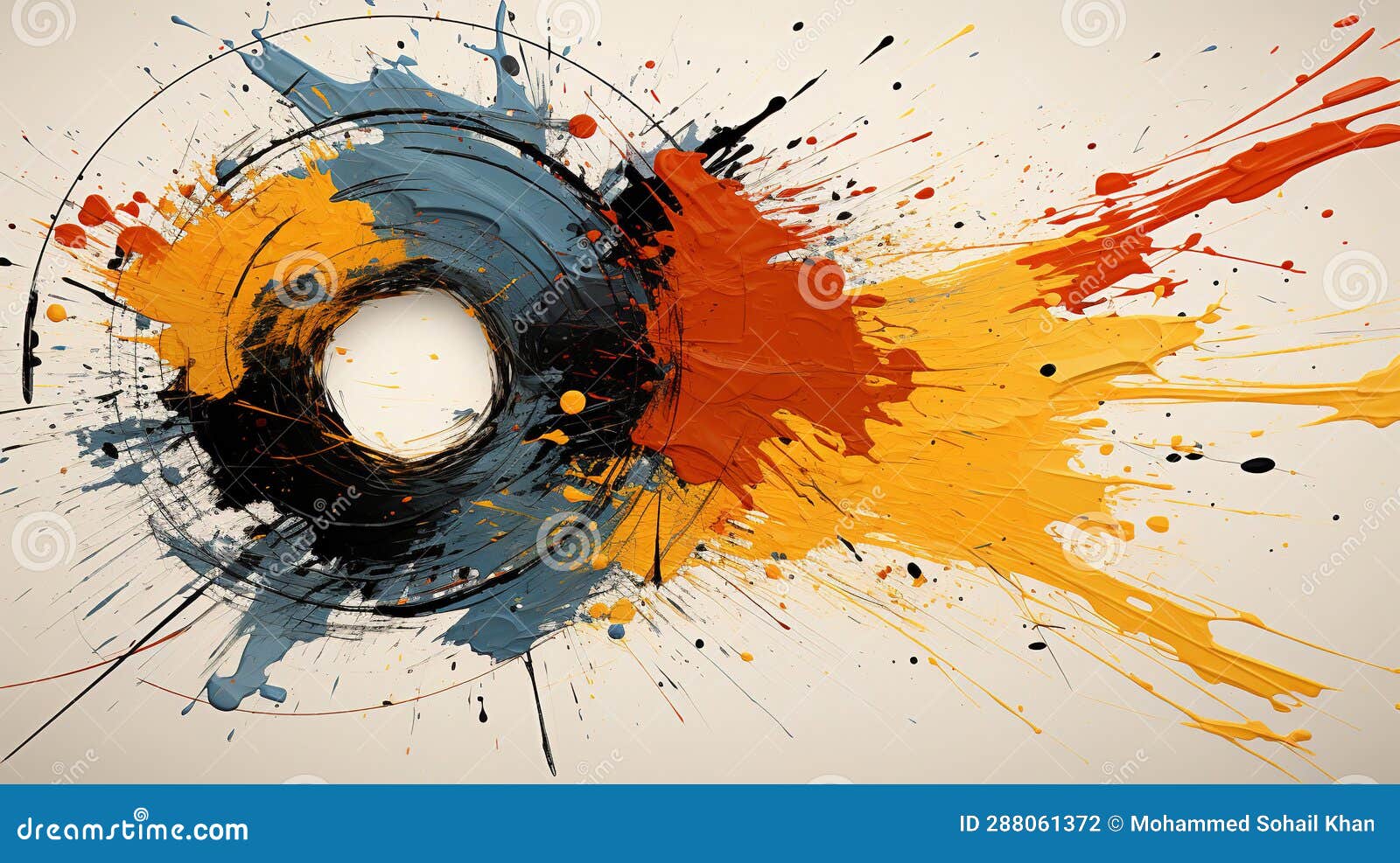 Circular Circle Frame Made with Acrylic Paint Splashes Isolated on ...