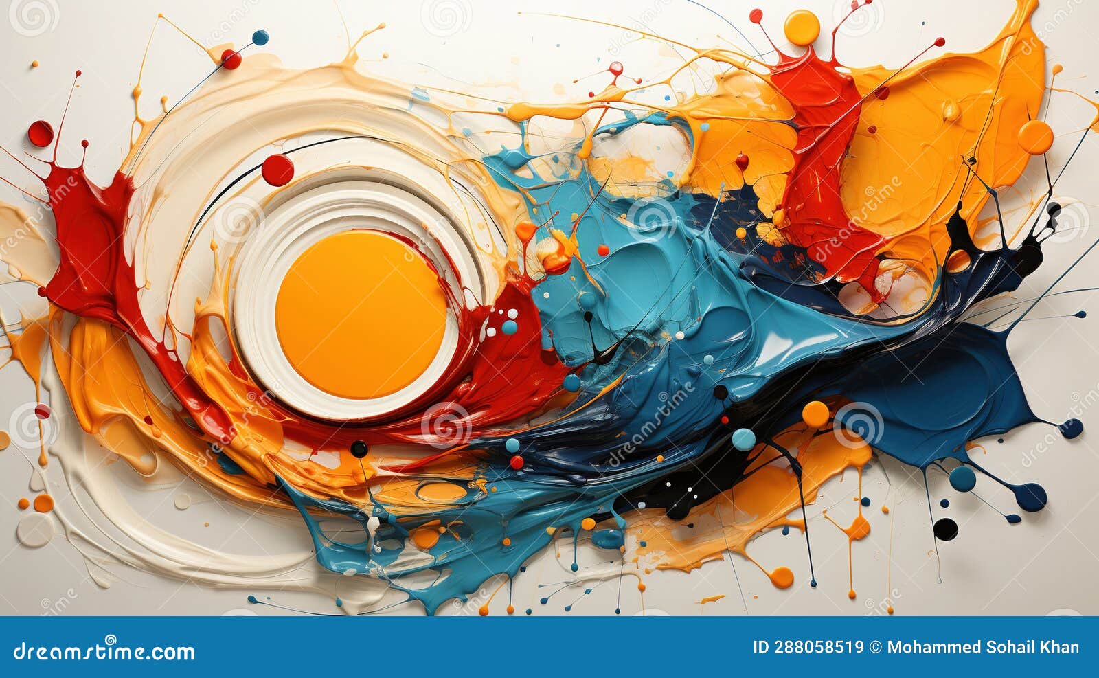 Circular Circle Frame Made with Acrylic Paint Splashes Isolated on ...