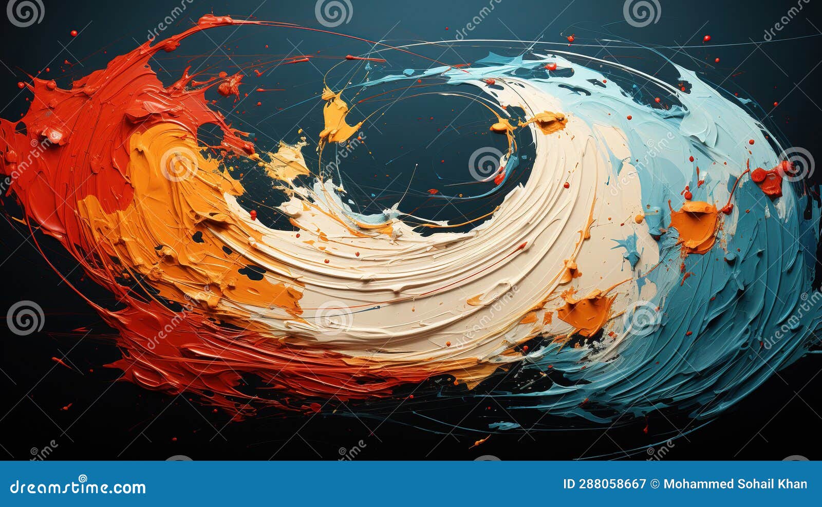 Circular Circle Frame Made with Acrylic Paint Splashes Isolated on ...