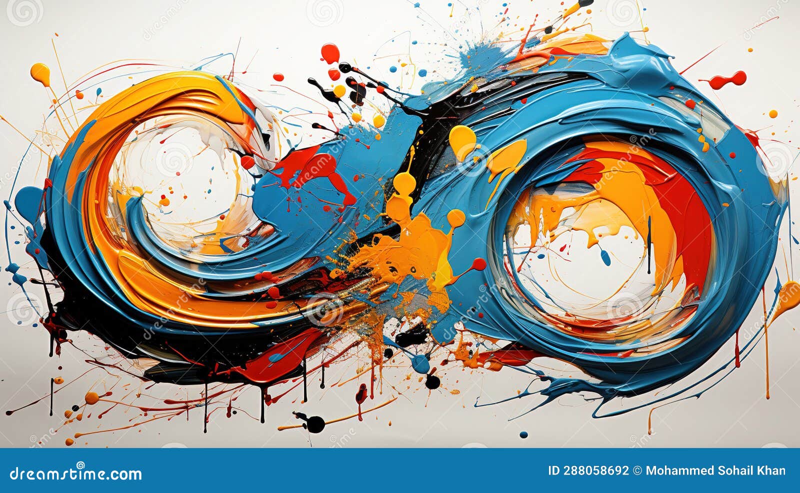 Circular Circle Frame Made with Acrylic Paint Splashes Isolated on ...