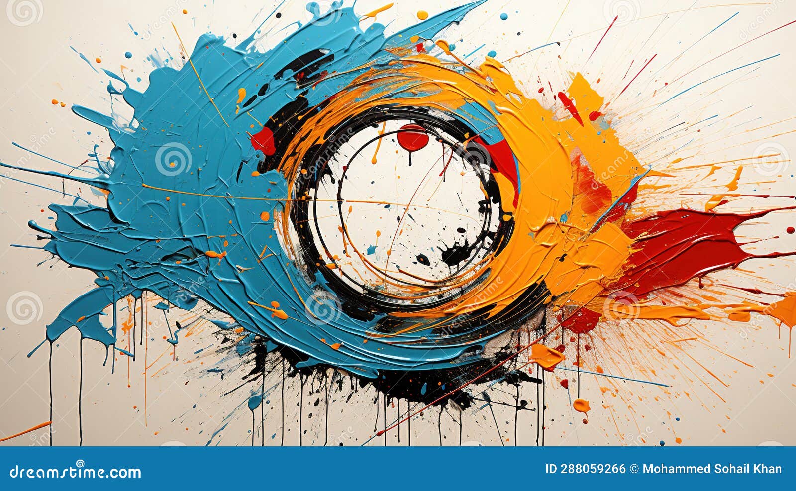 Circular Circle Frame Made with Acrylic Paint Splashes Isolated on ...