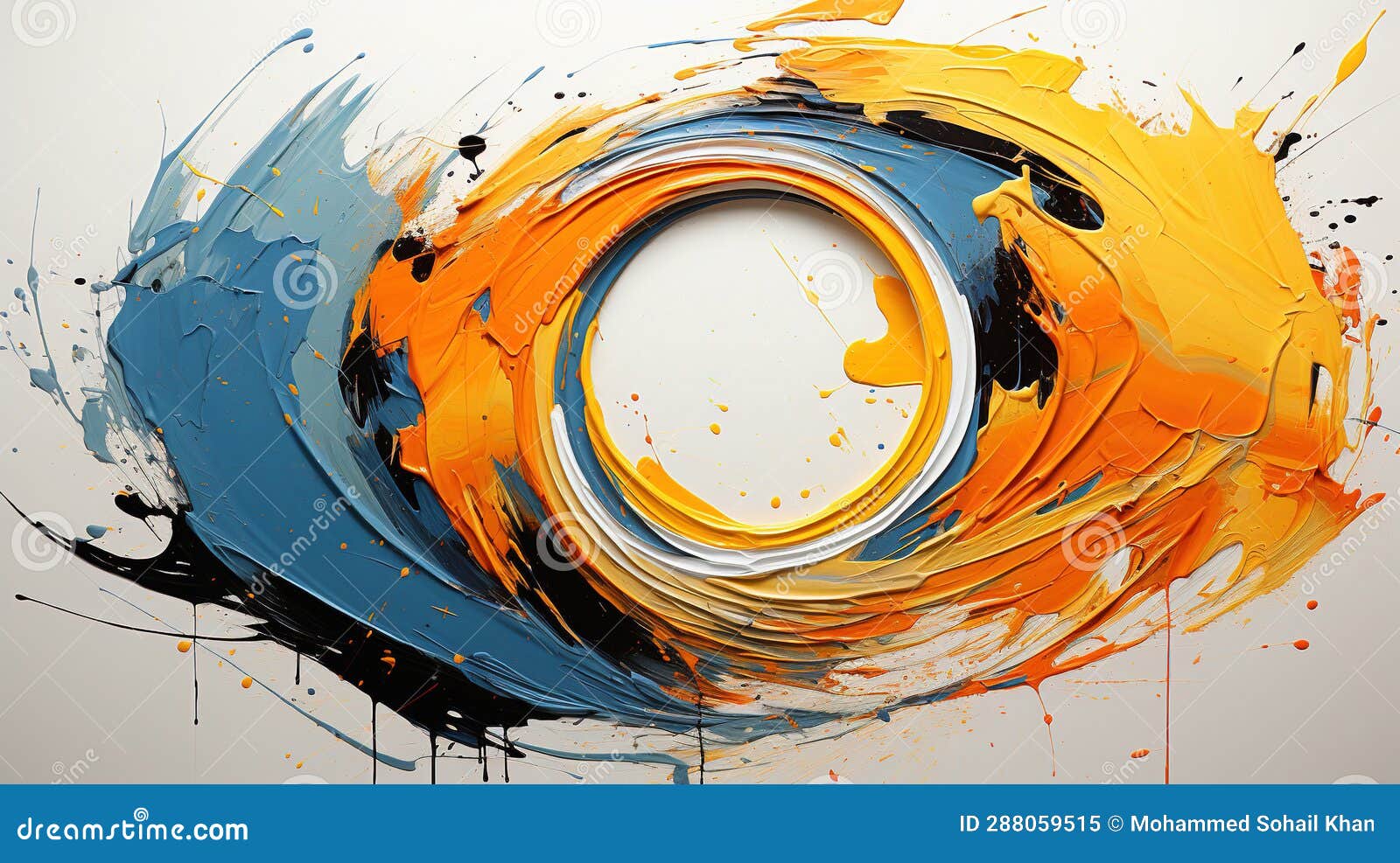 Circular Circle Frame Made with Acrylic Paint Splashes Isolated on ...