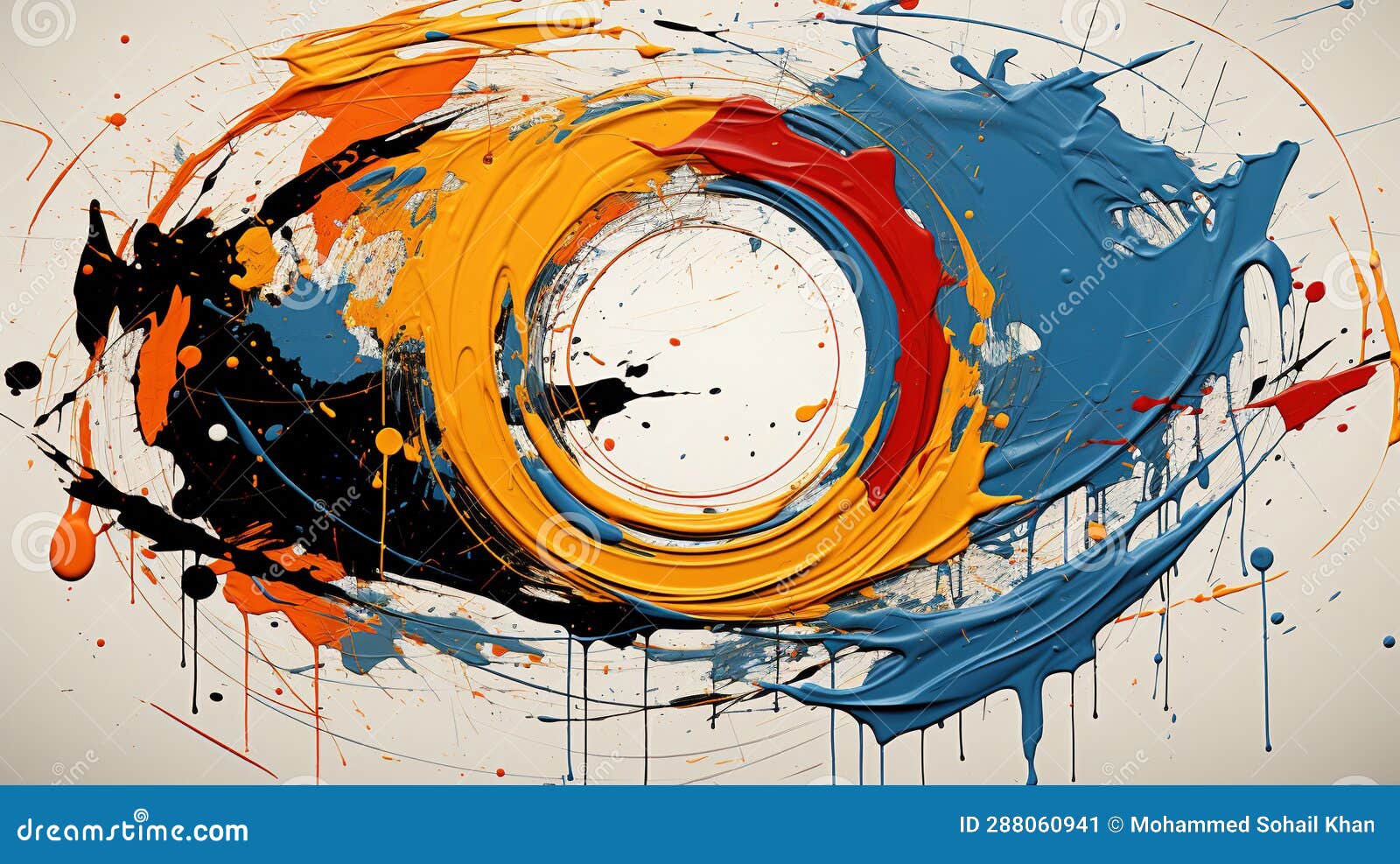 Circular Circle Frame Made with Acrylic Paint Splashes Isolated on ...