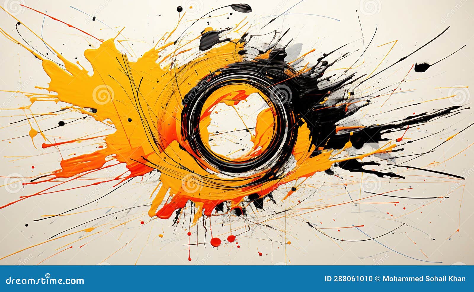 Circular Circle Frame Made with Acrylic Paint Splashes Isolated on ...