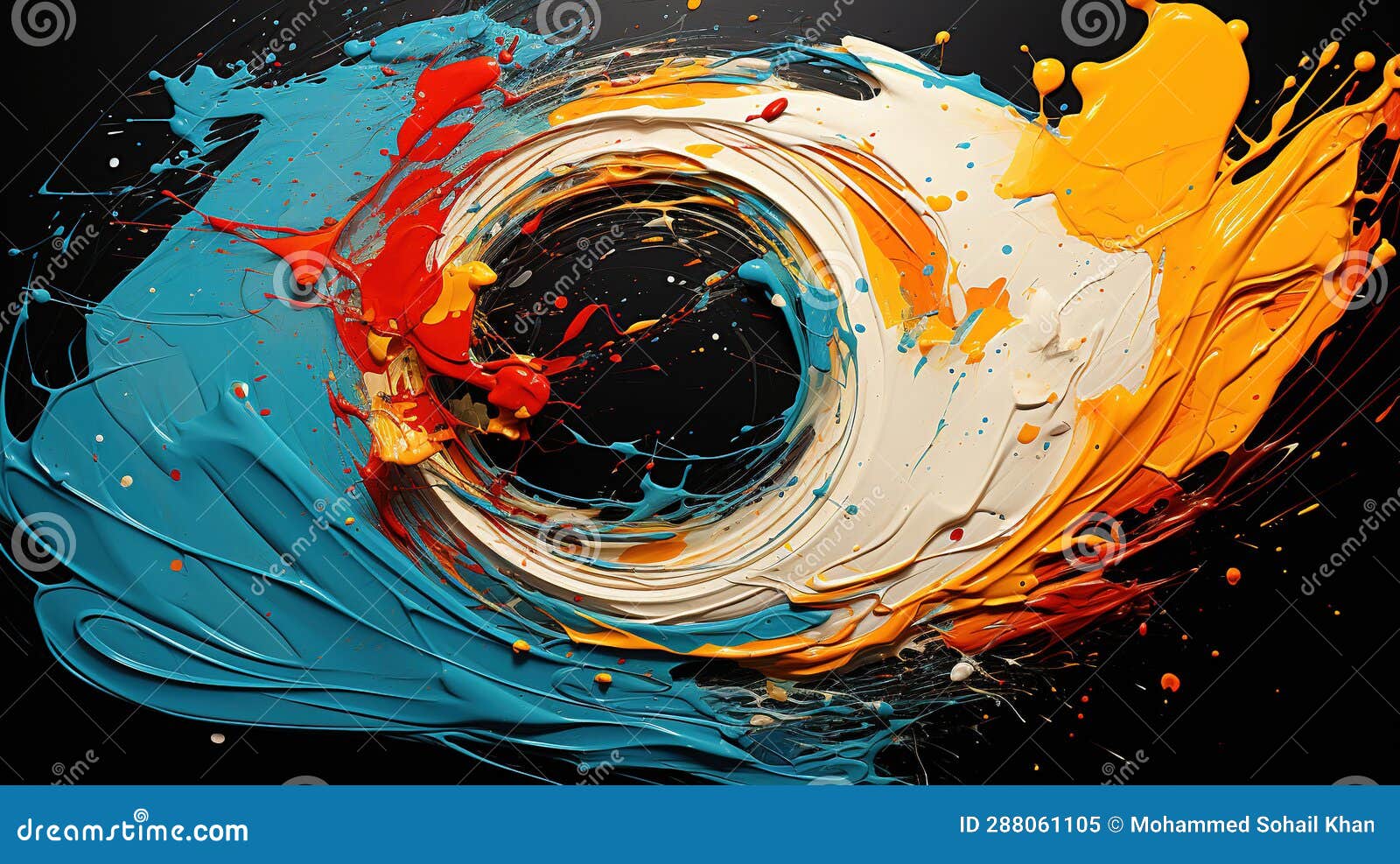 Circular Circle Frame Made with Acrylic Paint Splashes Isolated on ...