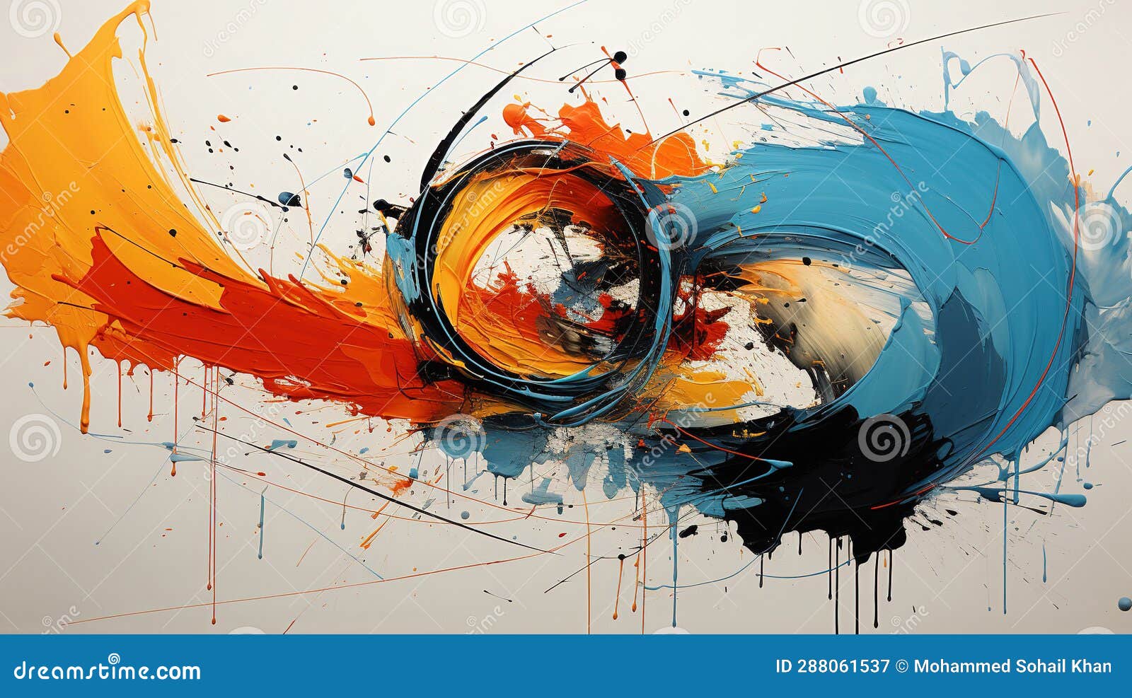 Circular Circle Frame Made with Acrylic Paint Splashes Isolated on ...