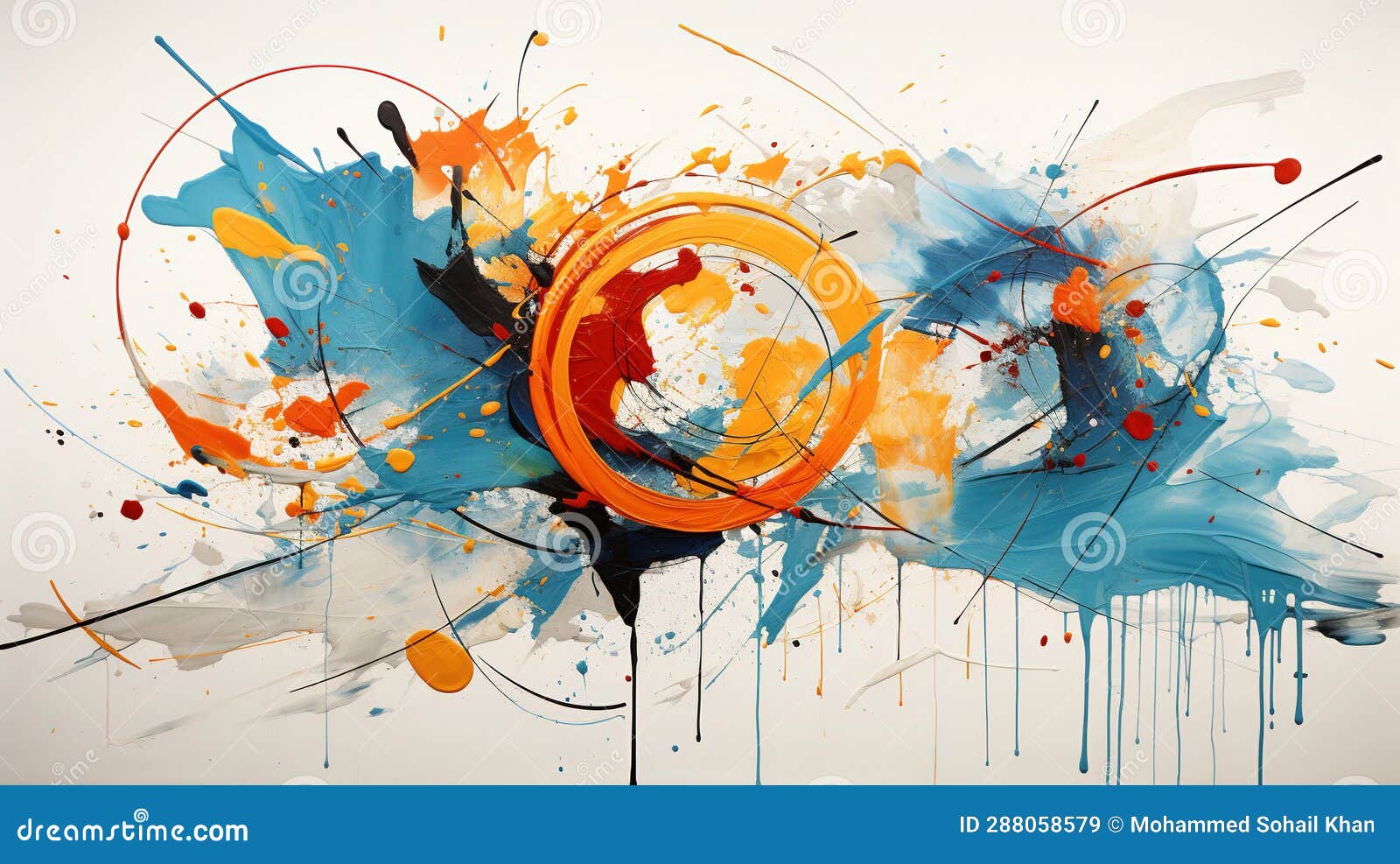 Circular Circle Frame Made with Acrylic Paint Splashes Isolated on ...