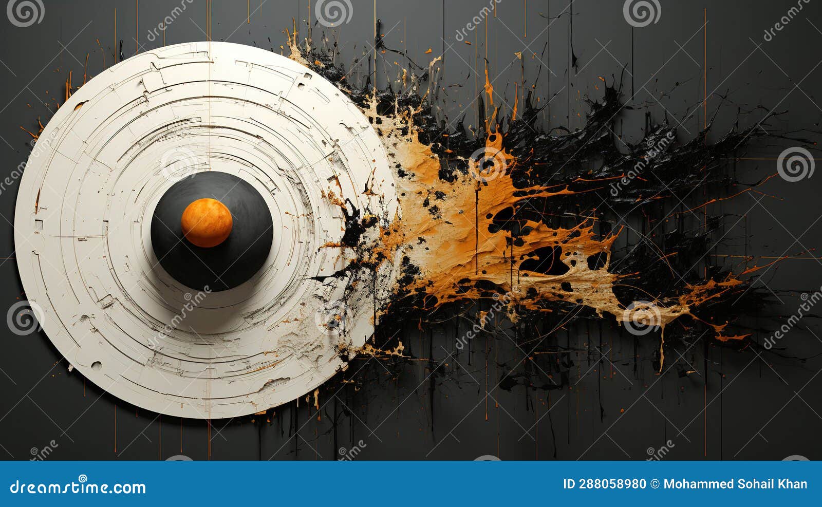 Circular Circle Frame Made with Acrylic Paint Splashes Isolated on ...