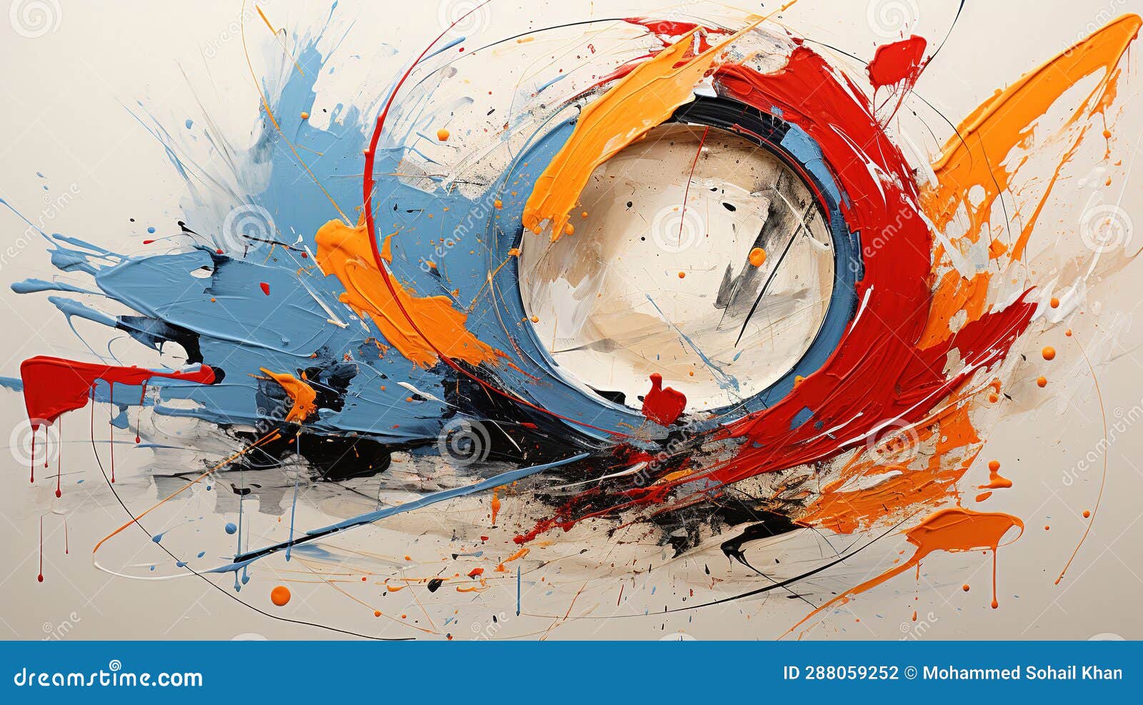 Circular Circle Frame Made with Acrylic Paint Splashes Isolated on ...