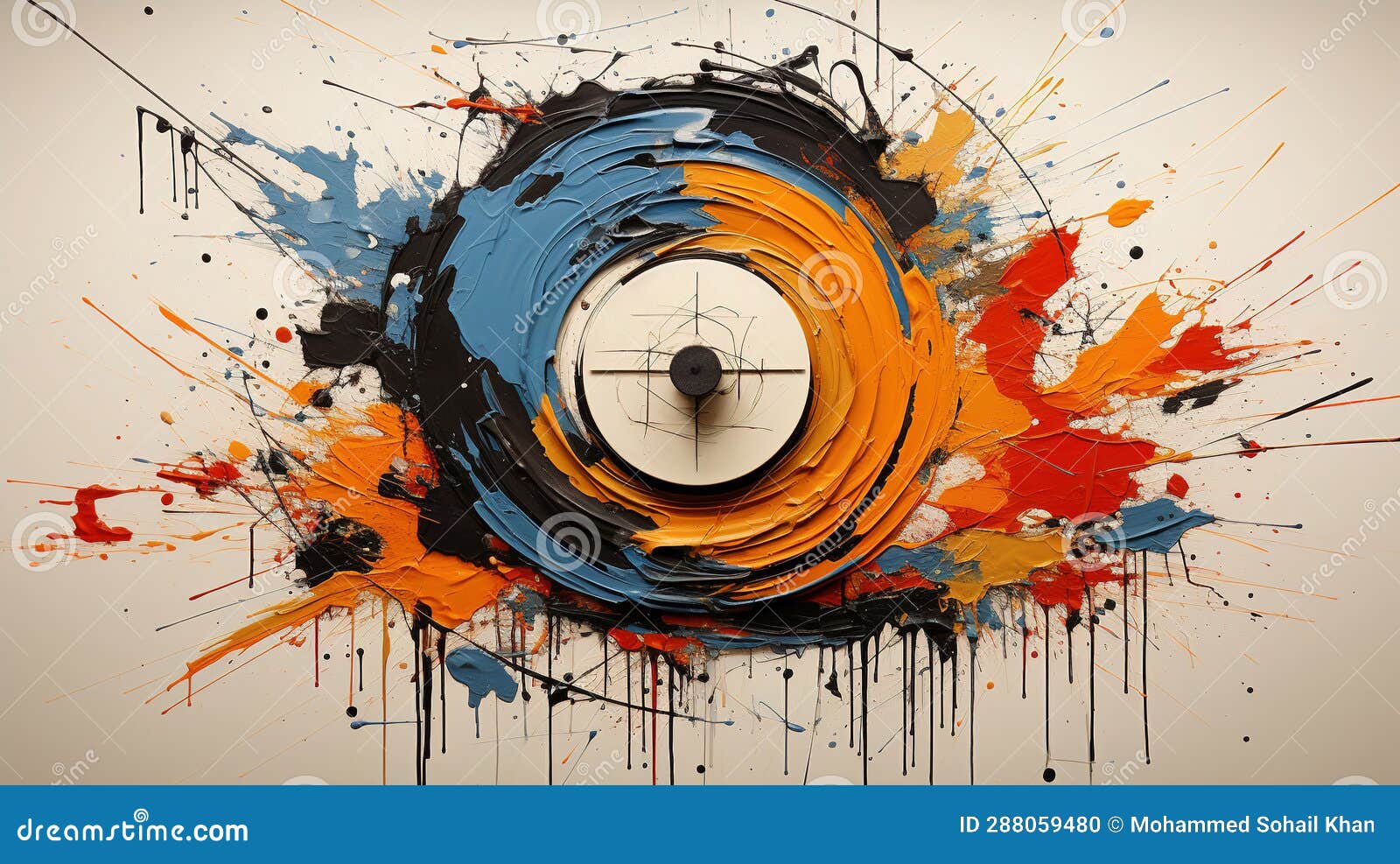 Circular Circle Frame Made with Acrylic Paint Splashes Isolated on ...