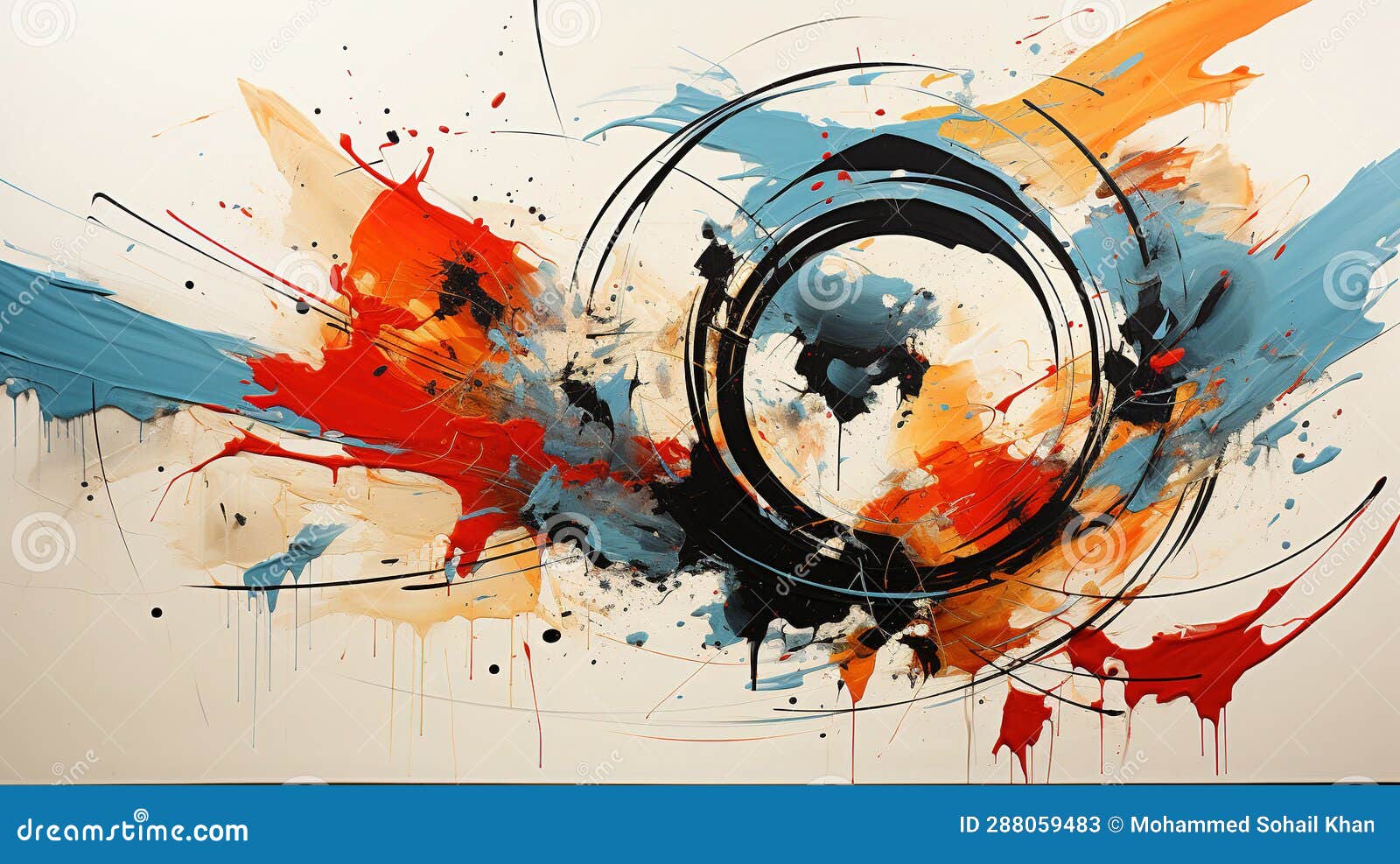 Circular Circle Frame Made with Acrylic Paint Splashes Isolated on ...