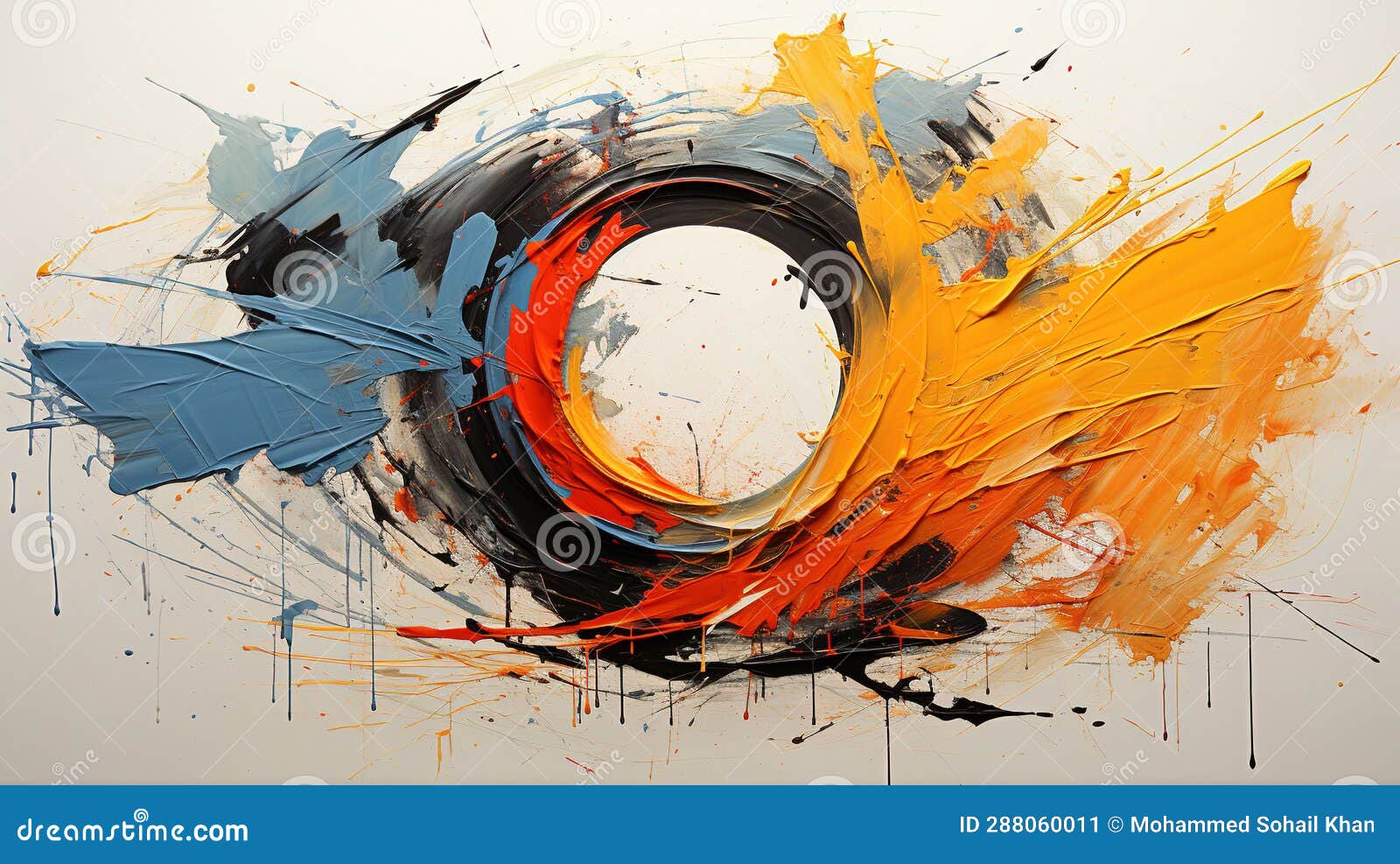 Circular Circle Frame Made with Acrylic Paint Splashes Isolated on ...