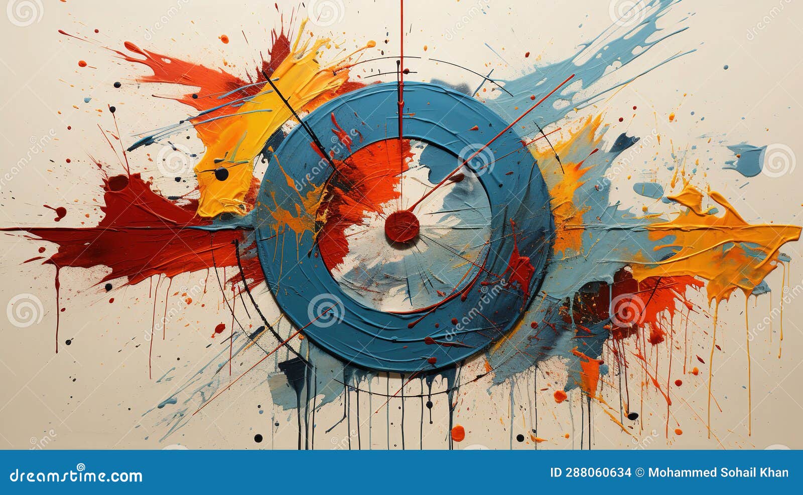 Circular Circle Frame Made with Acrylic Paint Splashes Isolated on ...