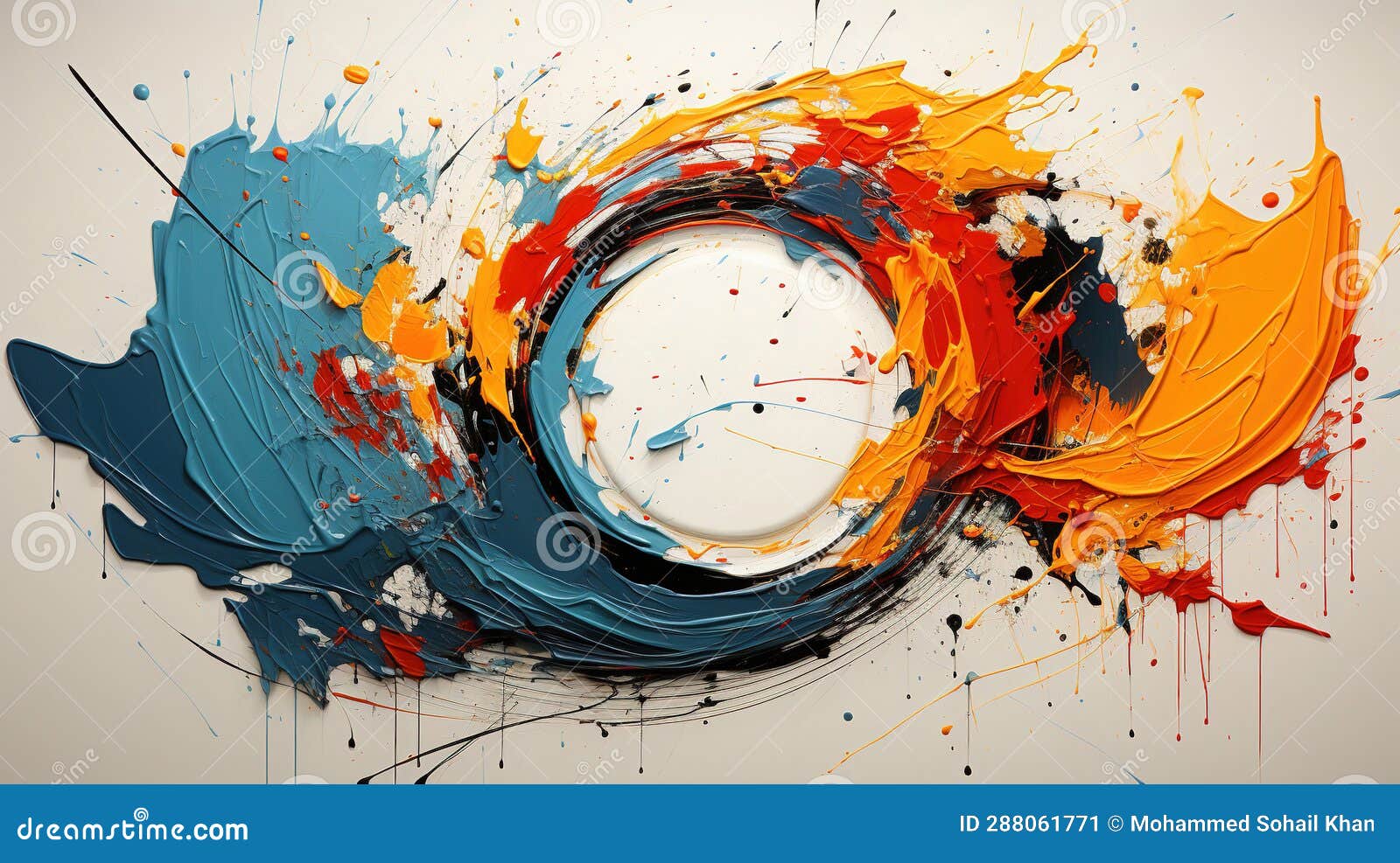 Circular Circle Frame Made with Acrylic Paint Splashes Isolated on ...