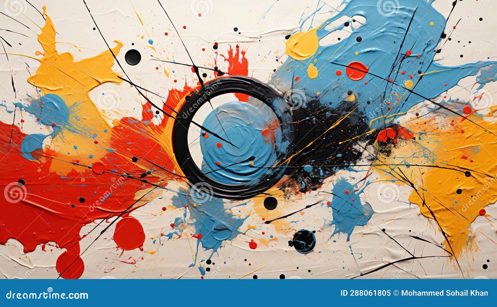 Circular Circle Frame Made with Acrylic Paint Splashes Isolated on ...