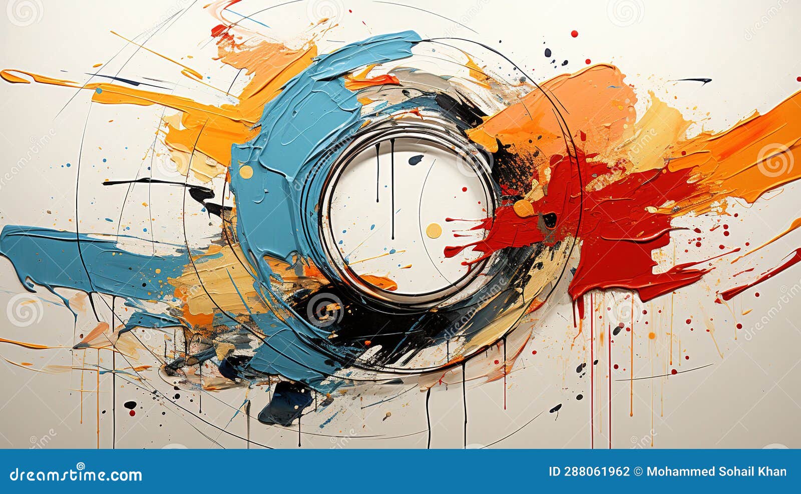 Circular Circle Frame Made with Acrylic Paint Splashes Isolated on ...