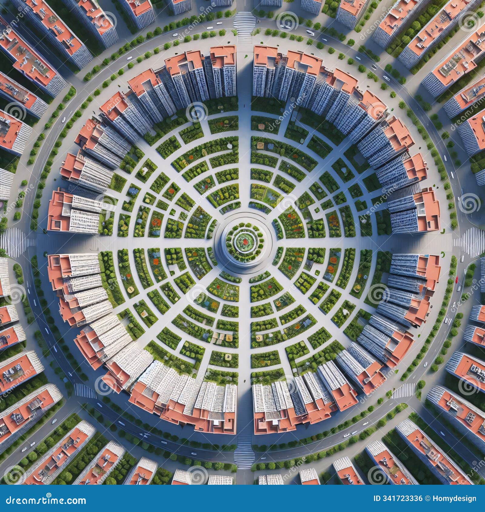 Circular Cityscape Transformed Into A Mesmerizing Pattern Stock ...