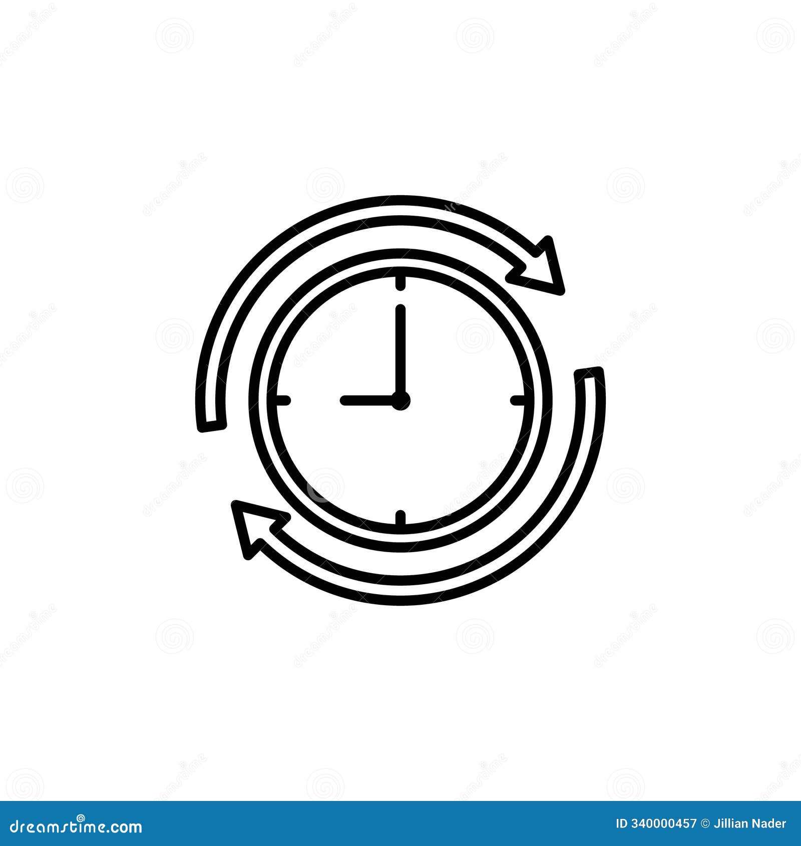 Circular Clock Icon Representing Repetitive Time or Cycles Stock Vector ...