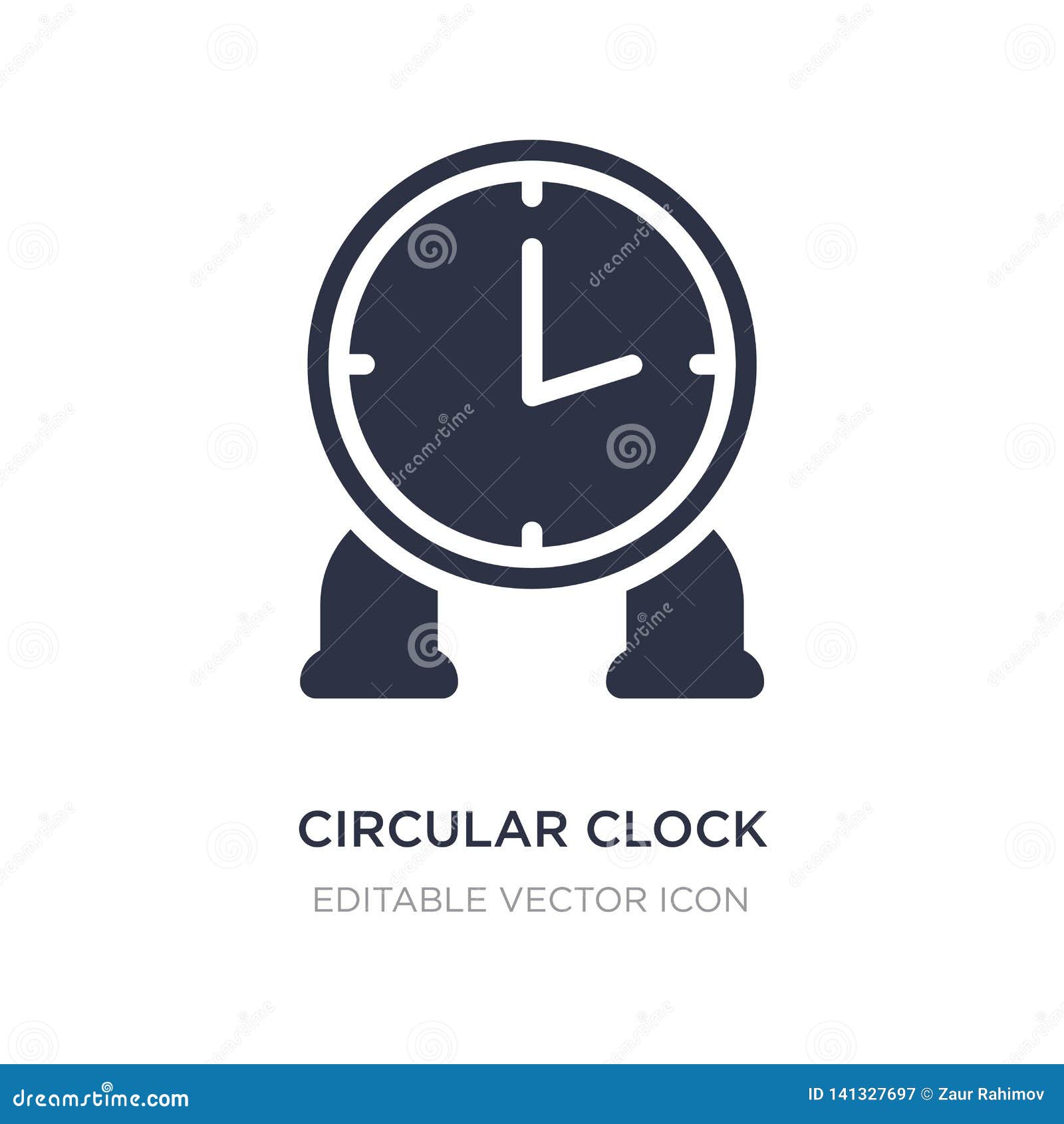 Circular Clock Icon on White Background. Simple Element Illustration ...