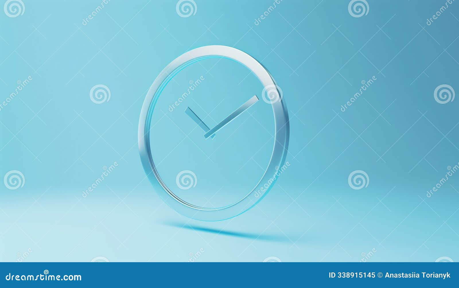 Circular Clock Suspended in Soft Blue Background Symbolizing Summertime ...