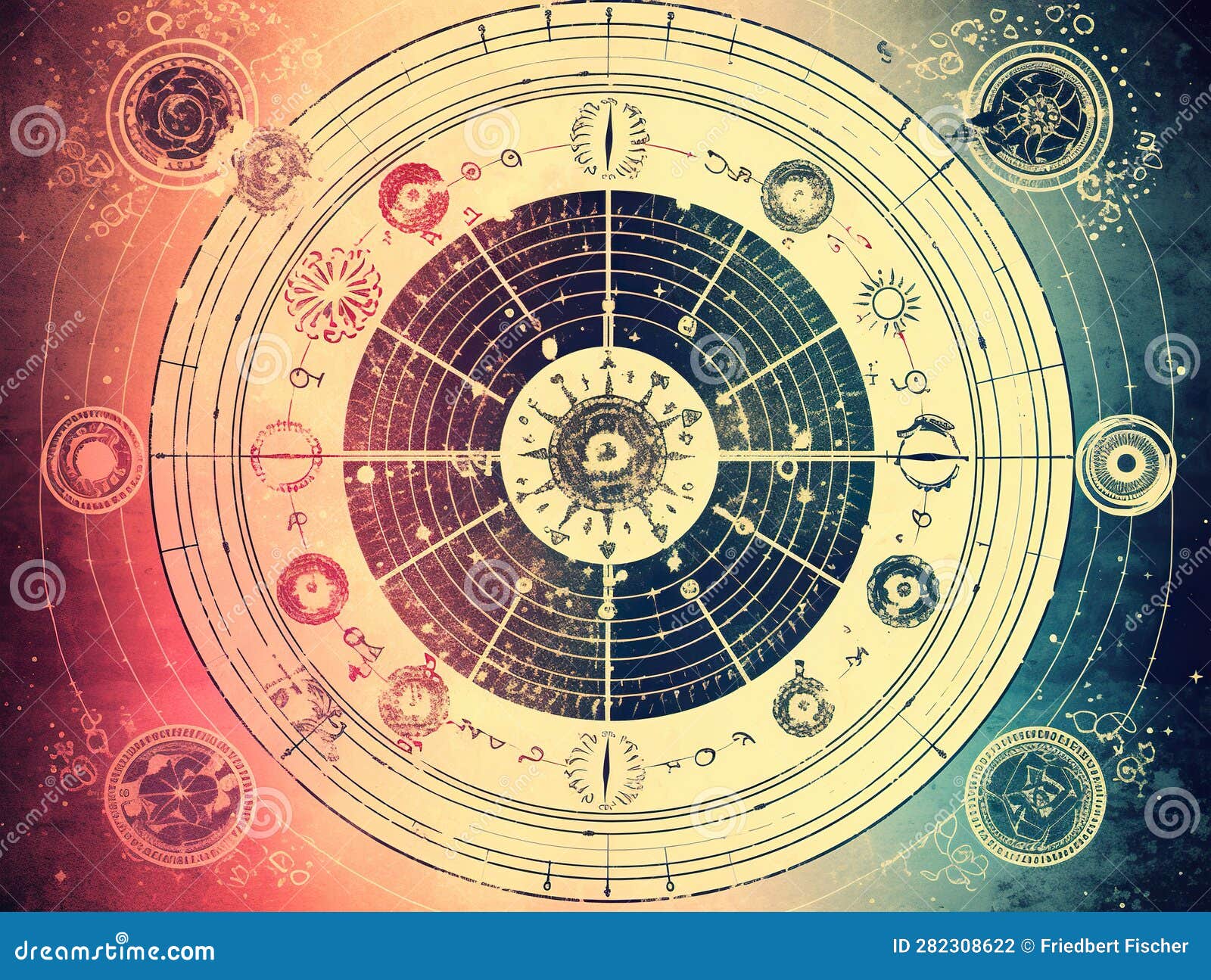 A Circular Clock with Zodiac Signs on it. Generative AI Image. Stock ...