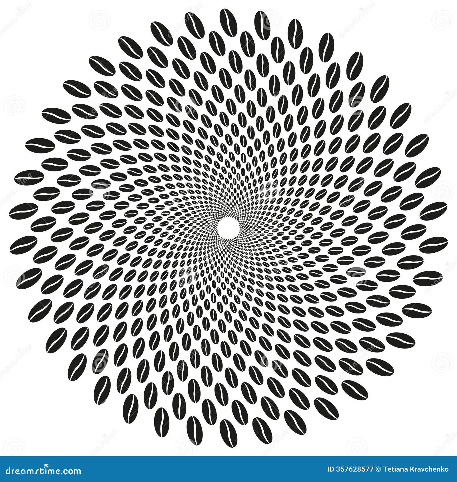 Circular Coffee Seeds. Repeating Bean Pattern. Rotating Seed Design ...