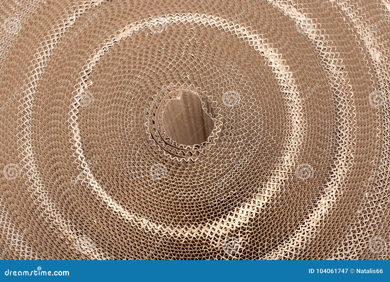 Circular Coil of Corrugated Cardboard. Top View Stock Image - Image of ...