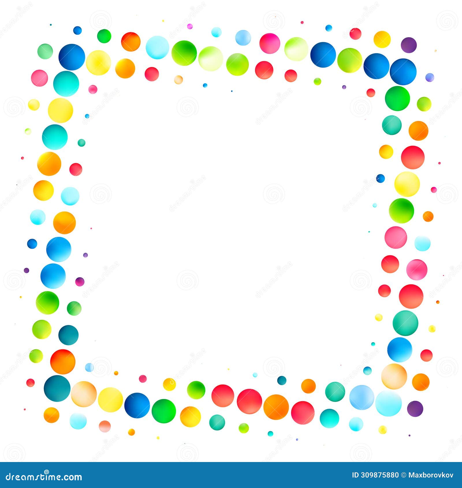 Circular Color Dots Frame stock vector. Illustration of pattern - 309875880