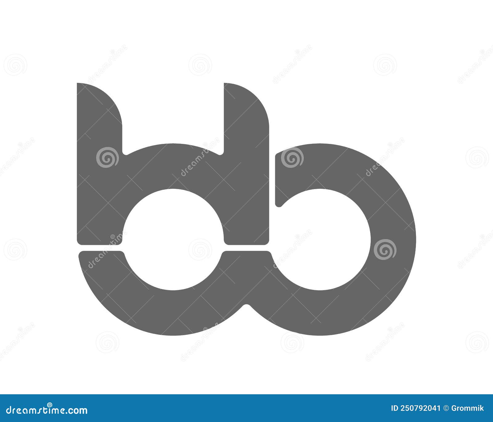 Circular Combination of Lowercase Letters B and B. Design for a ...